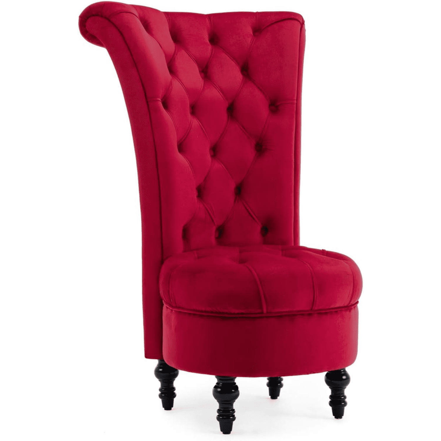 Throne Chair Button-Tufted Accent Chair Upholstered Velvet Chair Low ...