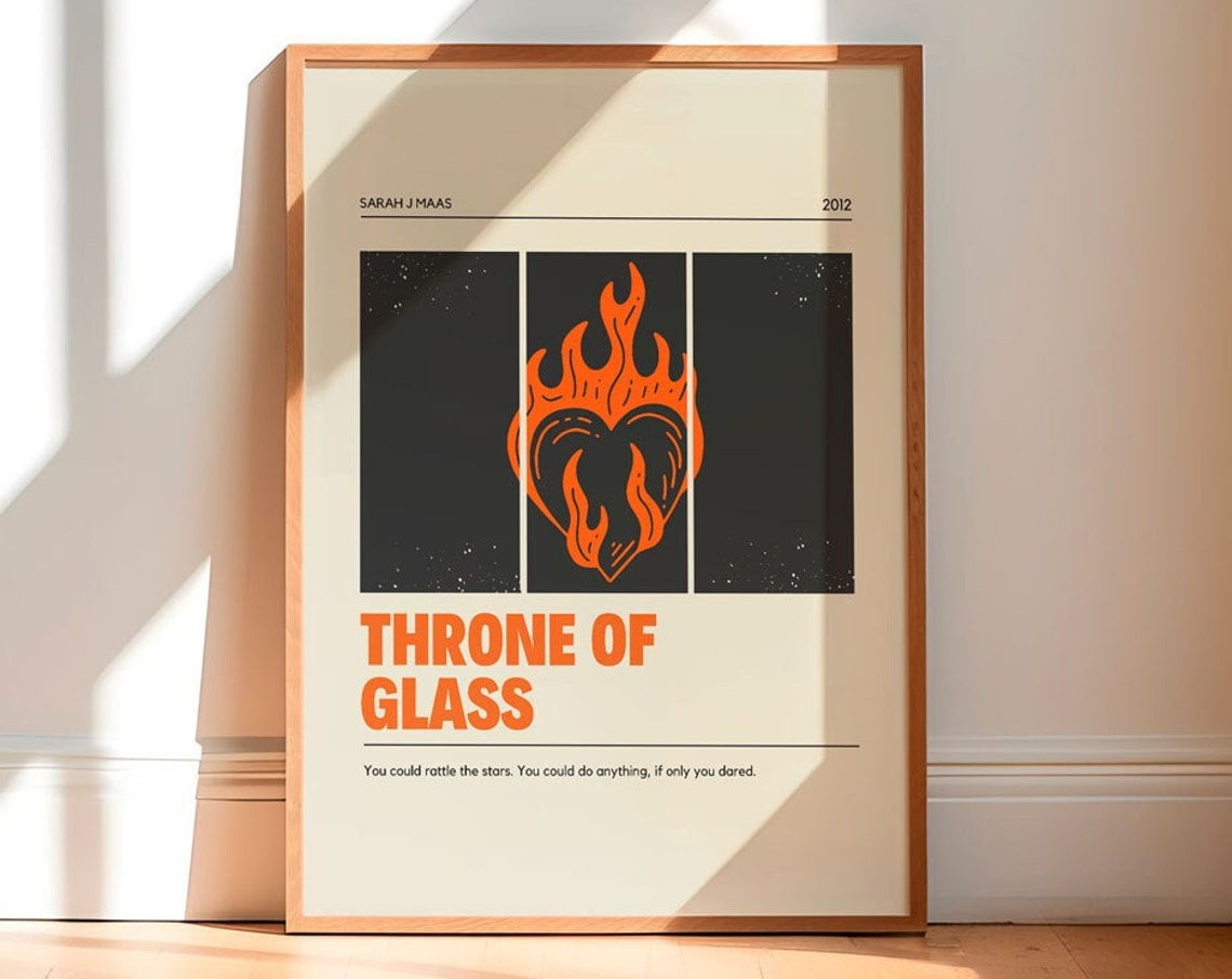 Throne Of Glass Print, Fireheart, Tog, Sarah J Maas Inspired, Art Print ...