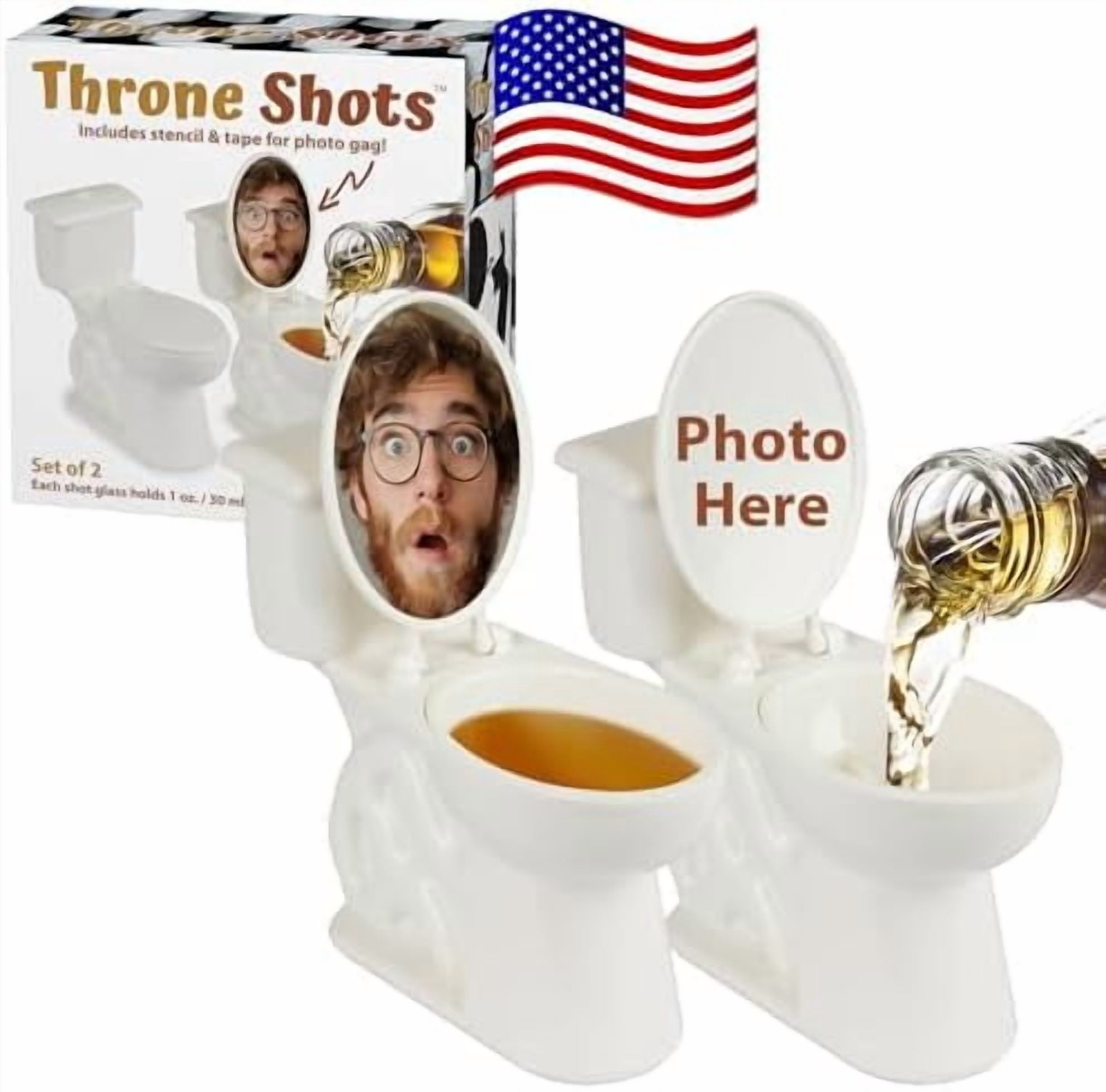 Throne Shots: Hilarious Toilet-Shaped Shot Glasses with Flip Lid for ...