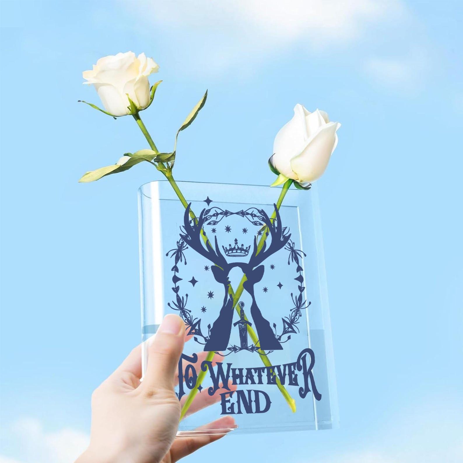 Throner of Glass Quotes Acrylic Book Vase, To Whatever End Book Shaped ...