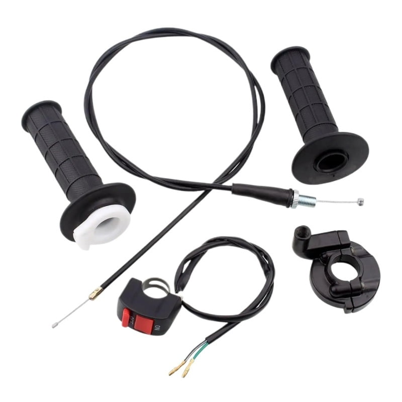 Throttle Accelerator Handle Grips Cable Set 50cc 150cc 250cc Mini Bike ...