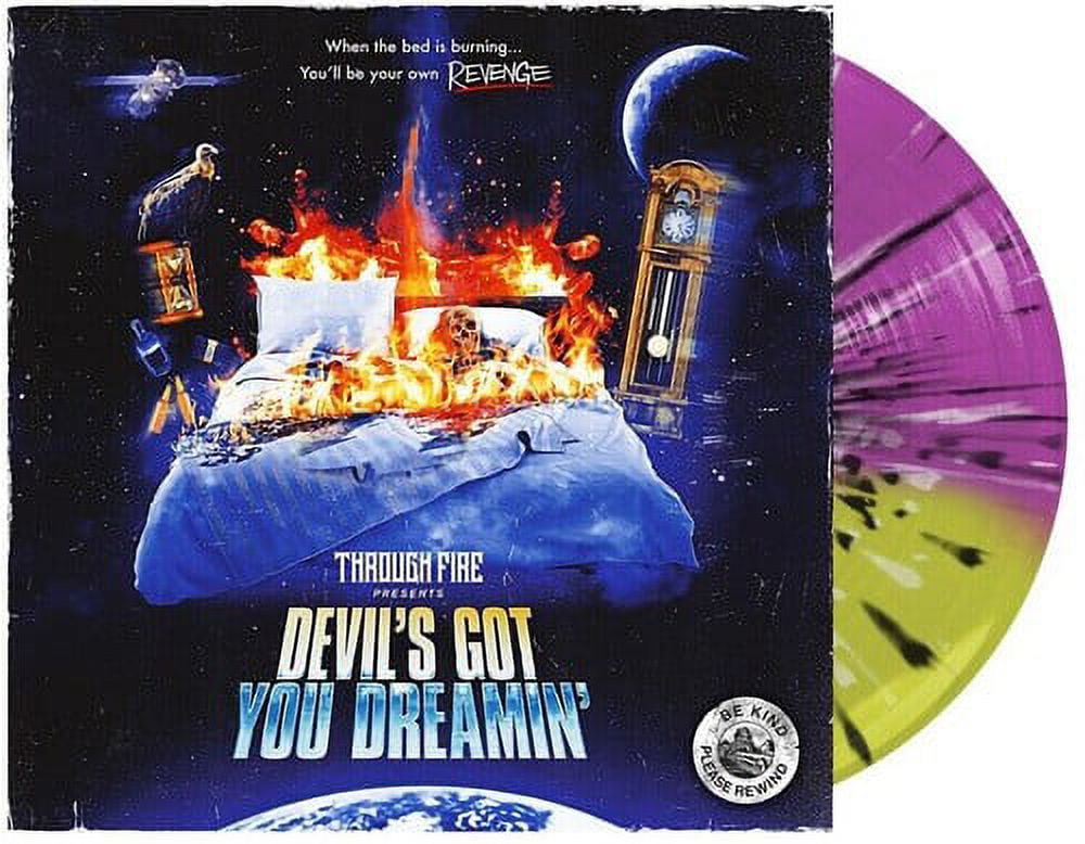 Through Fire - Devil's Got You Dreamin - Yellow & Neon Violet split with Black & White Colored ...