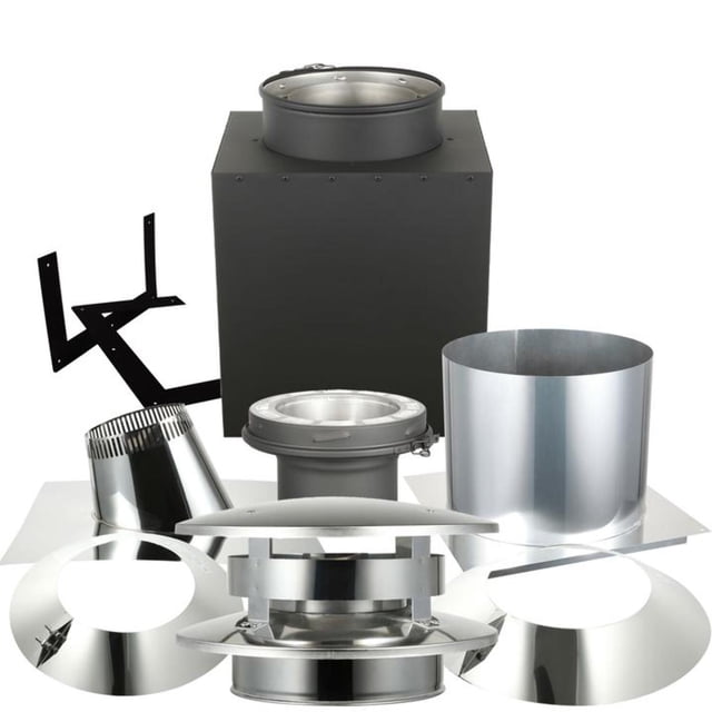 Through The Attic Kit for 6" Inner Diameter Chimney Pipe with Flat Top ...
