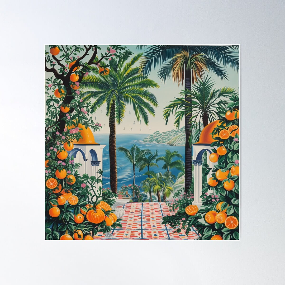 Through The Orange Groves Poster Wall Art, Modern Wall Decor For Living ...