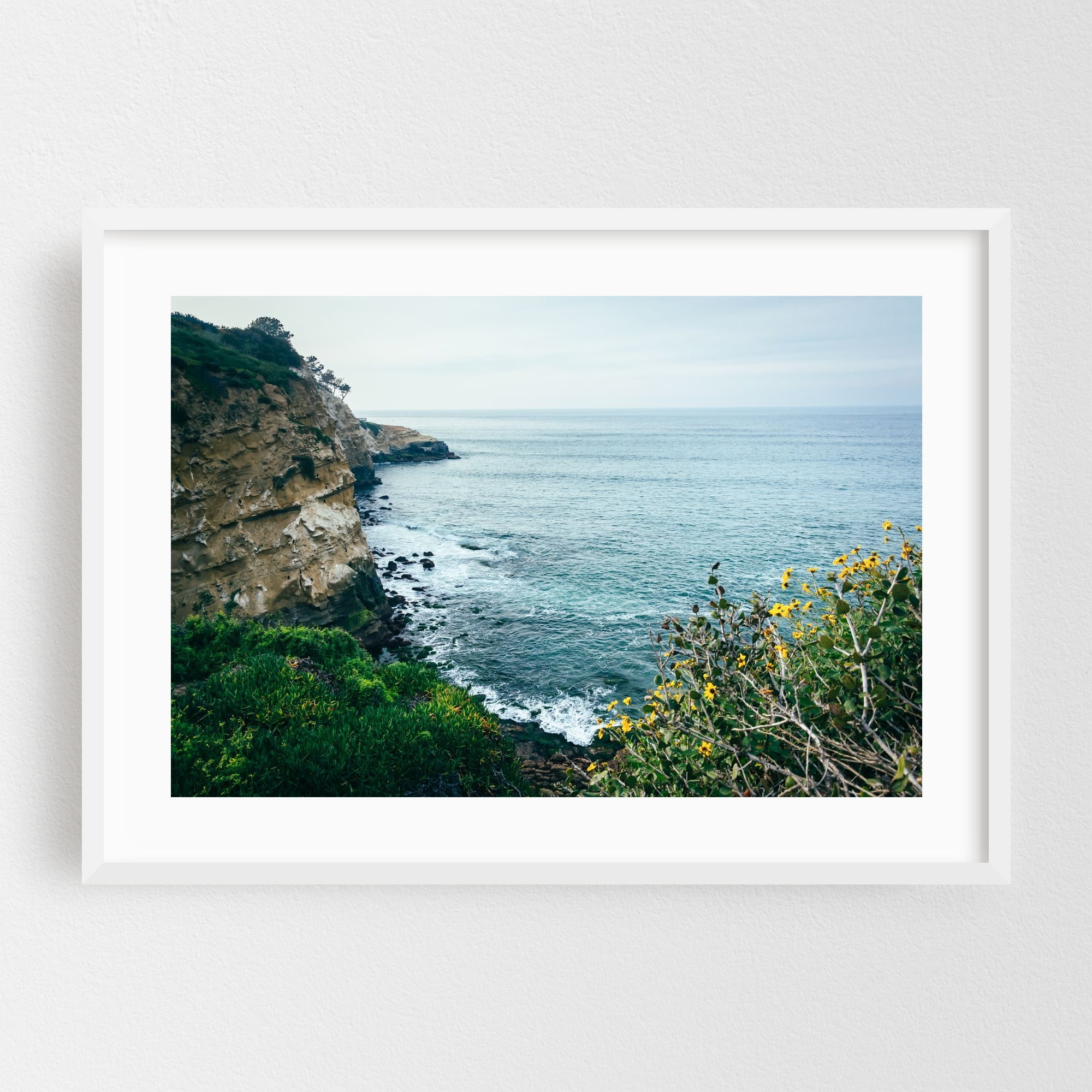 Through the Cliffs - La Jolla California Photography White Framed Wall ...