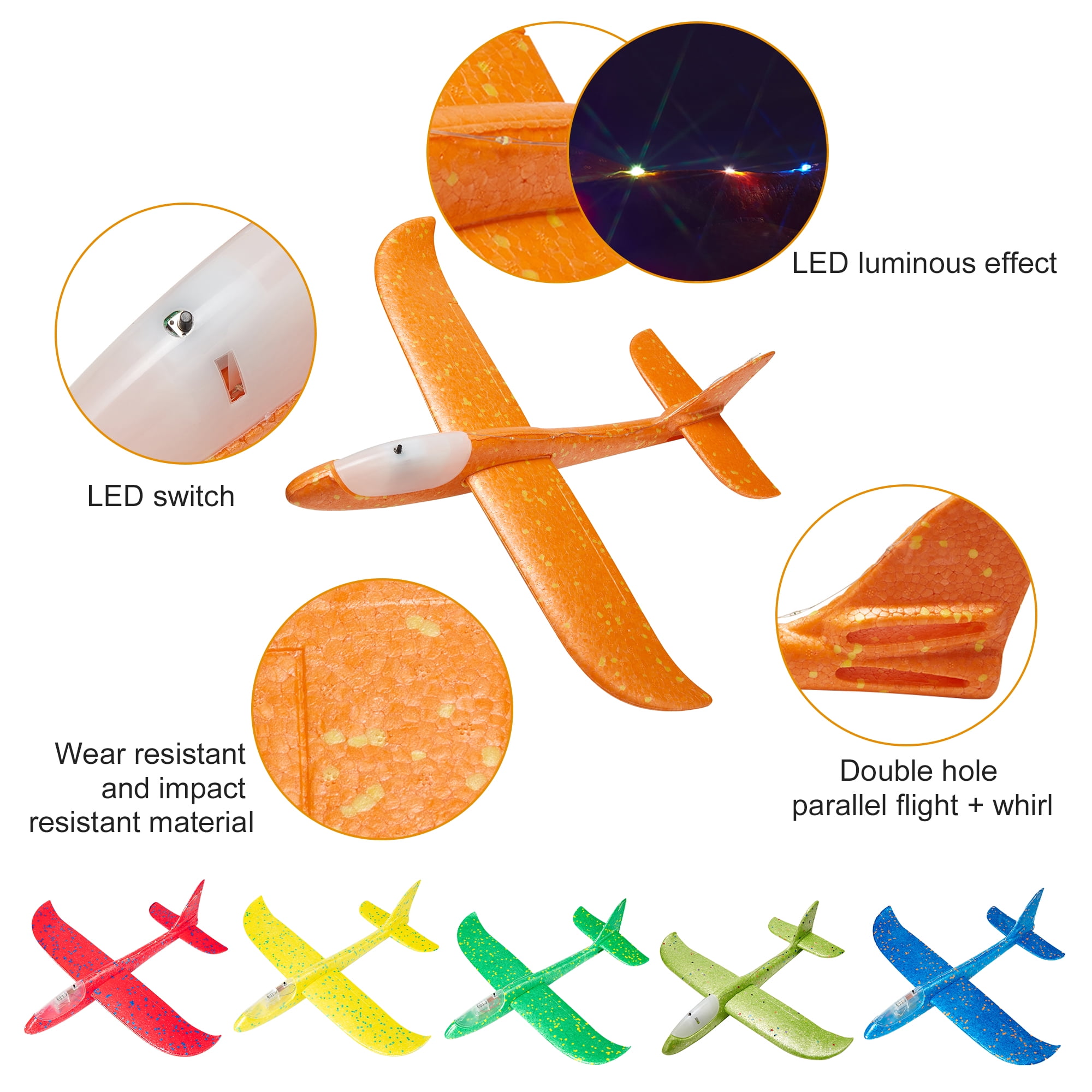 Throw Airplanes Foam Glider Toy Planes, 18.89" Hand Throwing Foam ...