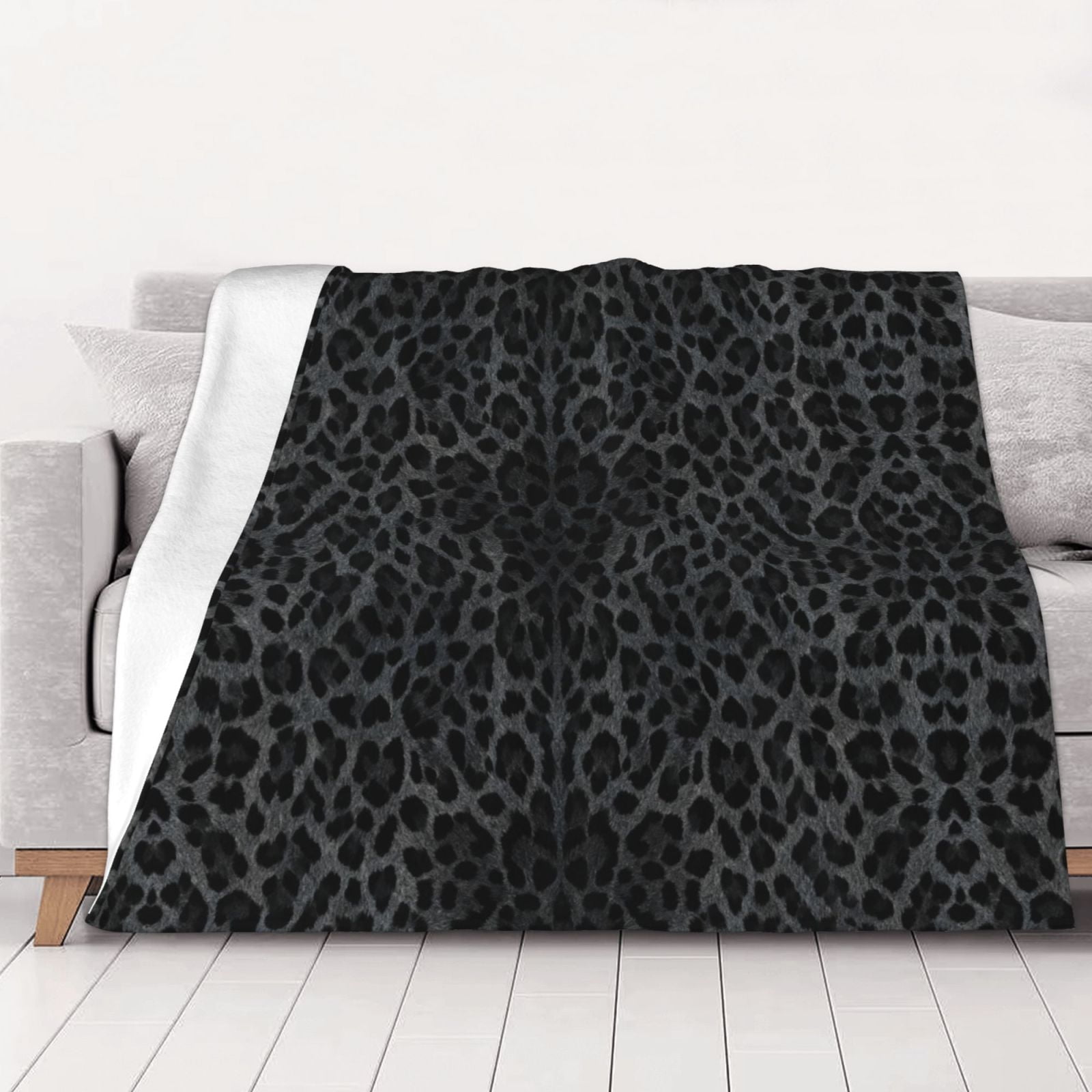 Throw Blanket Black Cheetah Leopard Soft Cozy Fleece Flannel Blanket ...