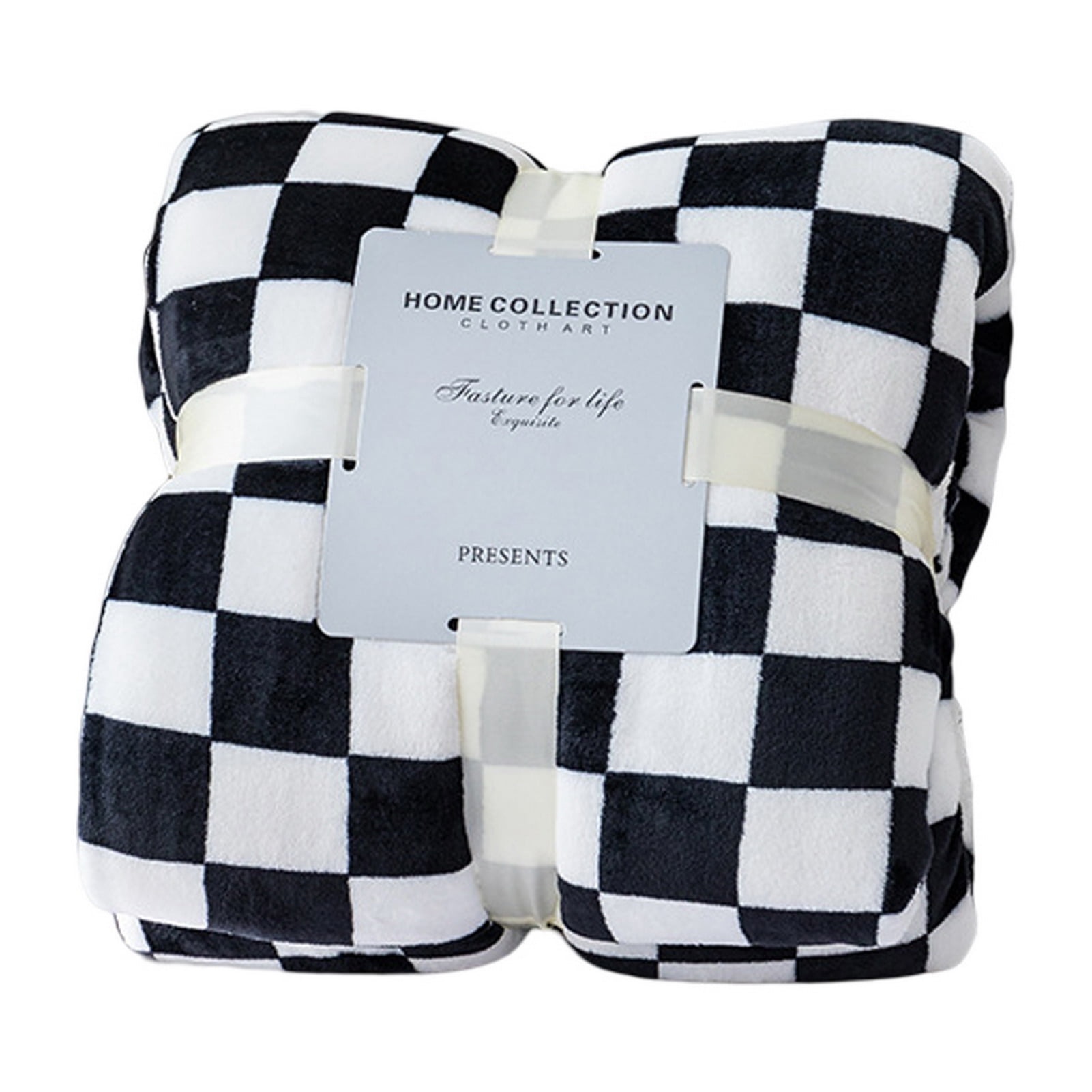 Throw Blanket Checkerboard Design Coldproof Polyester Bedroom Bed ...