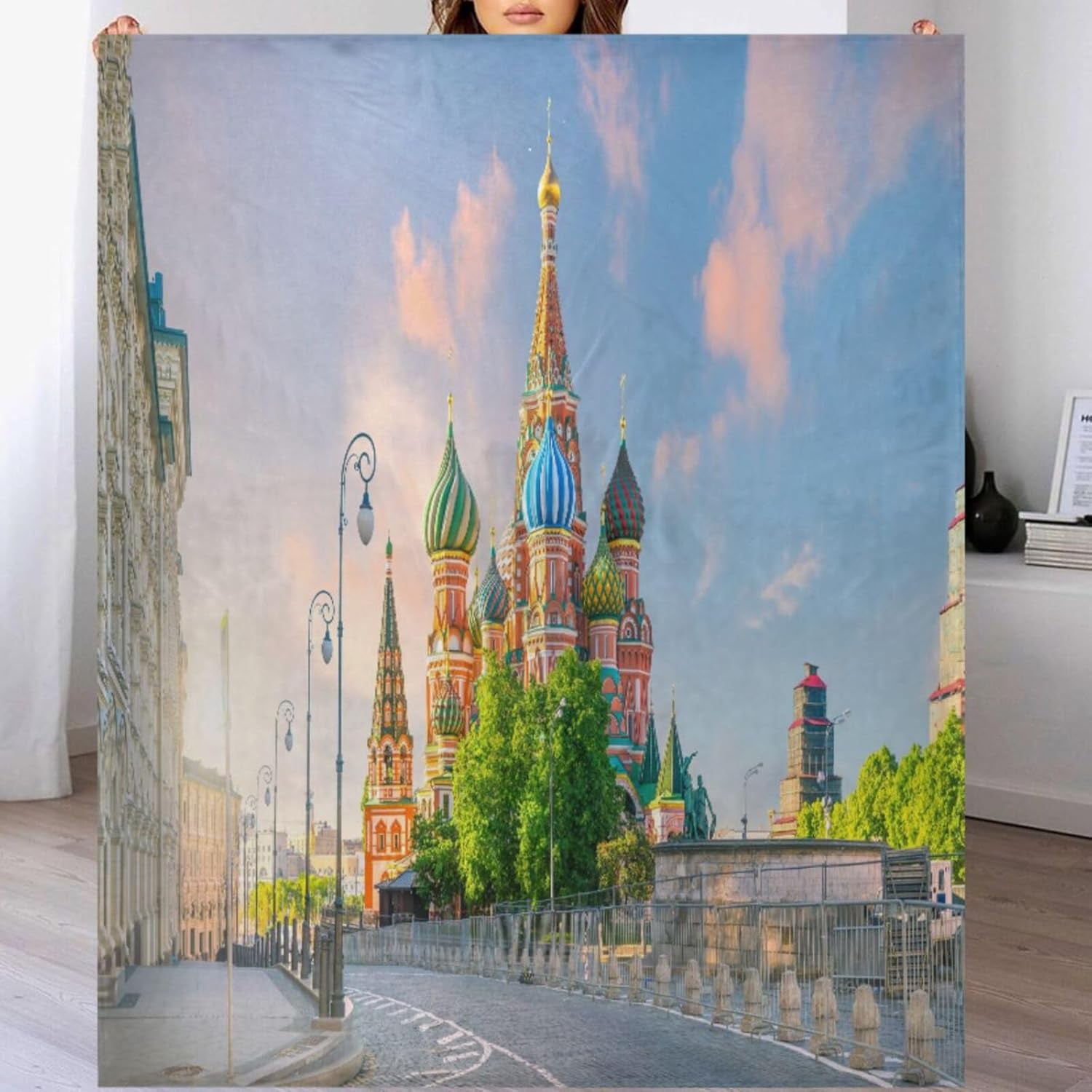 Throw Blanket for Couch 50x60 Inches Moscow Red Square Soft Cozy ...
