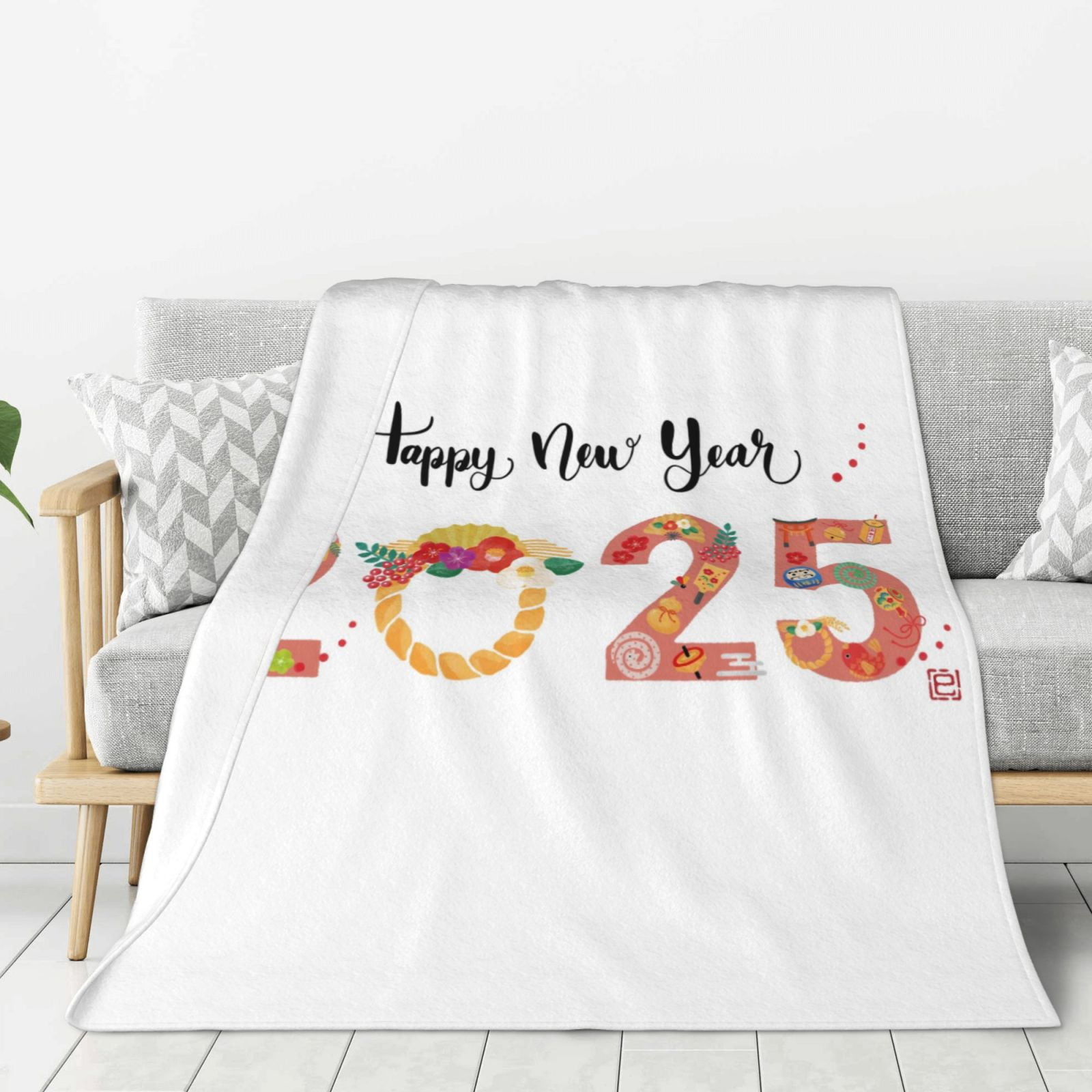 Throw Blanket for Couch Bed and Sofa, 2025 New Year'S Super Cozy Soft ...