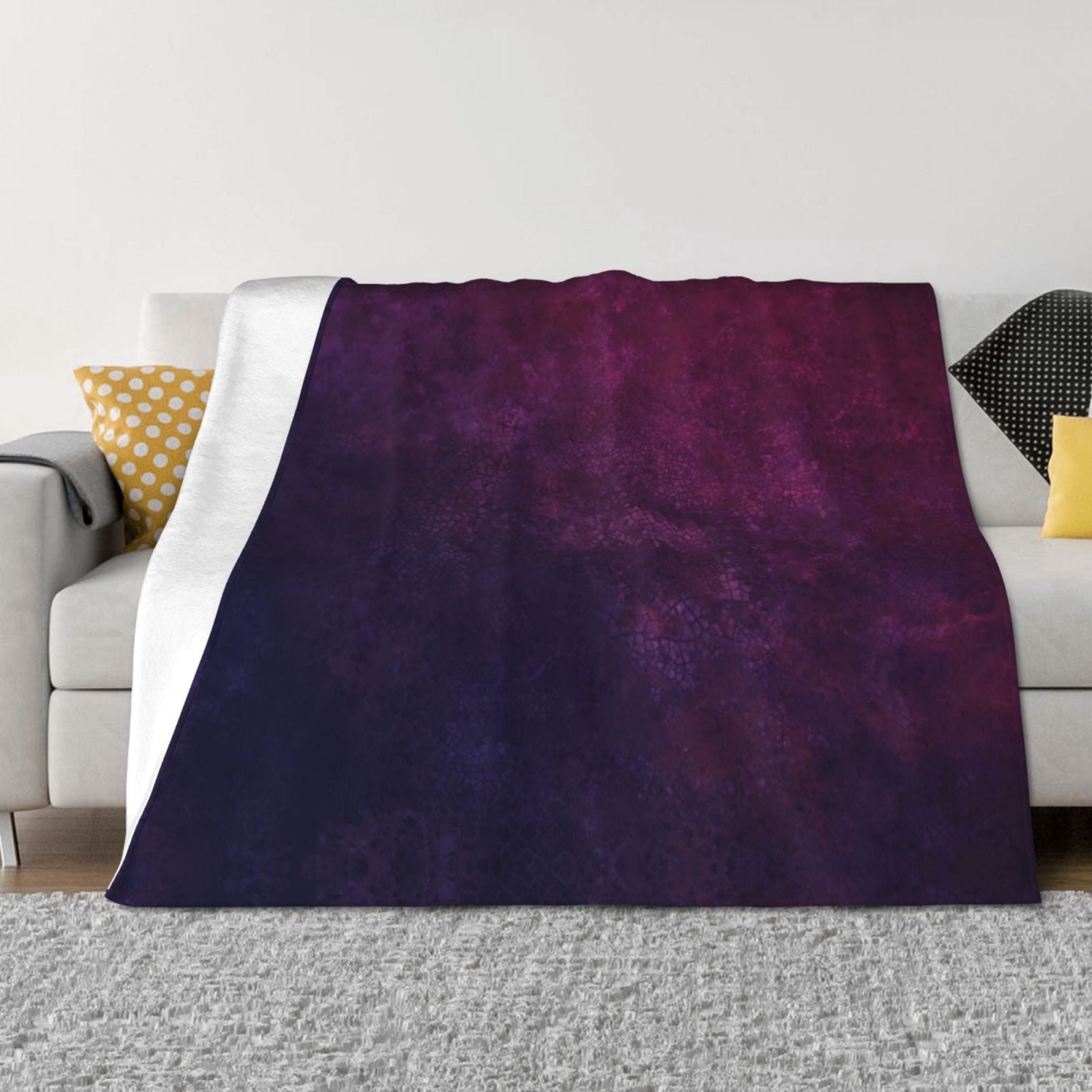 Throw Blanket for Couch - Black Dark Blue Purple Super Soft Lightweight ...