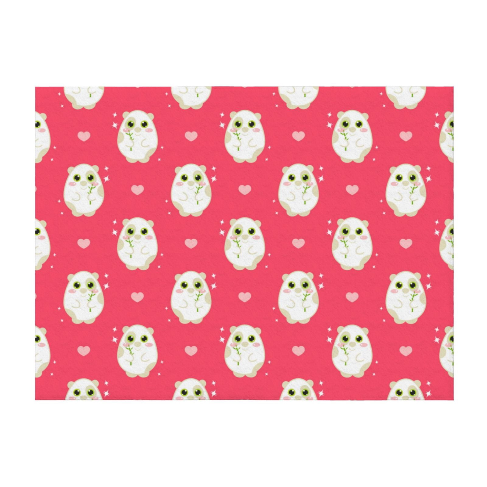 Throw Blanket for Couch - Cartoon Cute Hamster Rose Red Super Soft ...