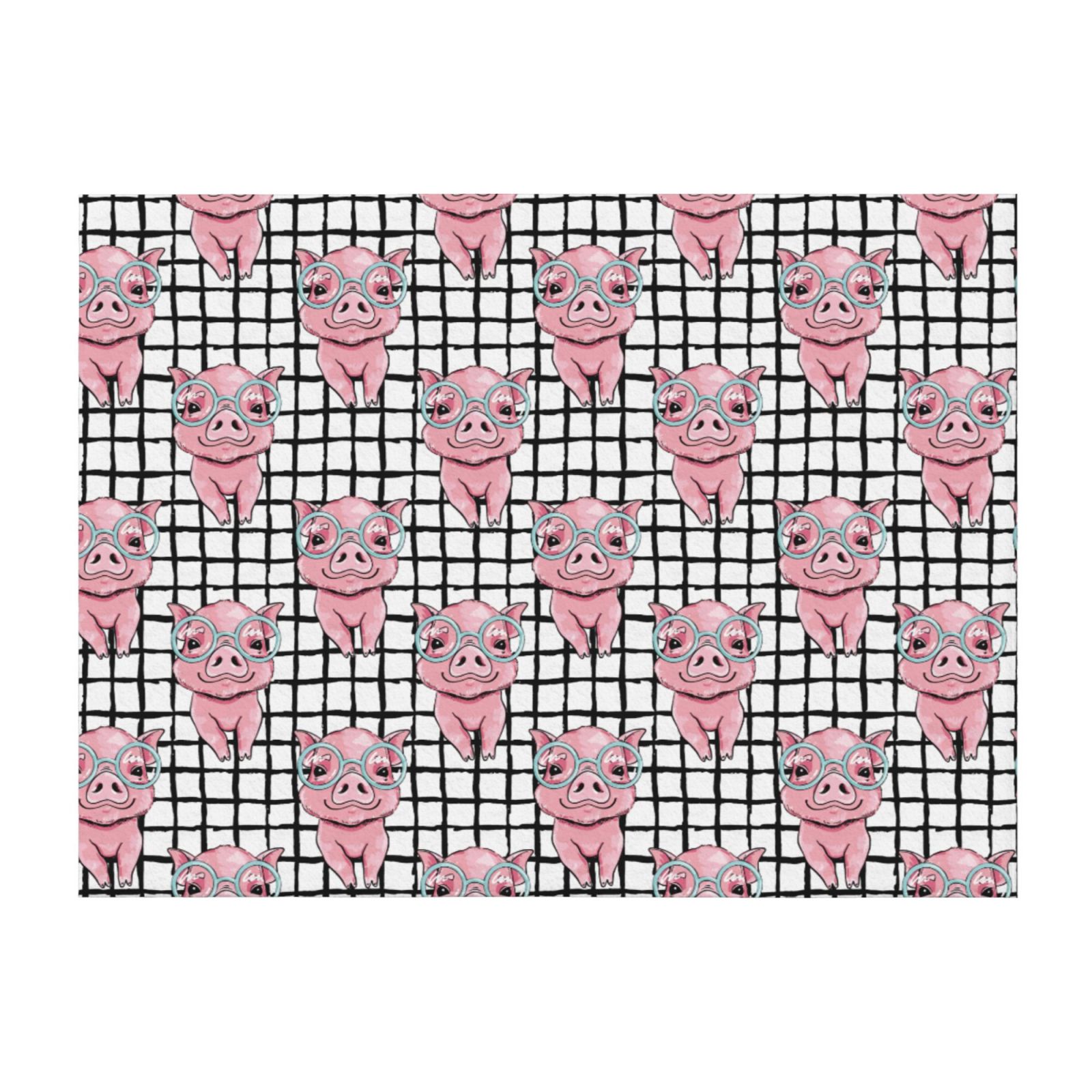 Throw Blanket for Couch, Cartoon Cute Pig with Glasses Super Soft Fuzzy ...