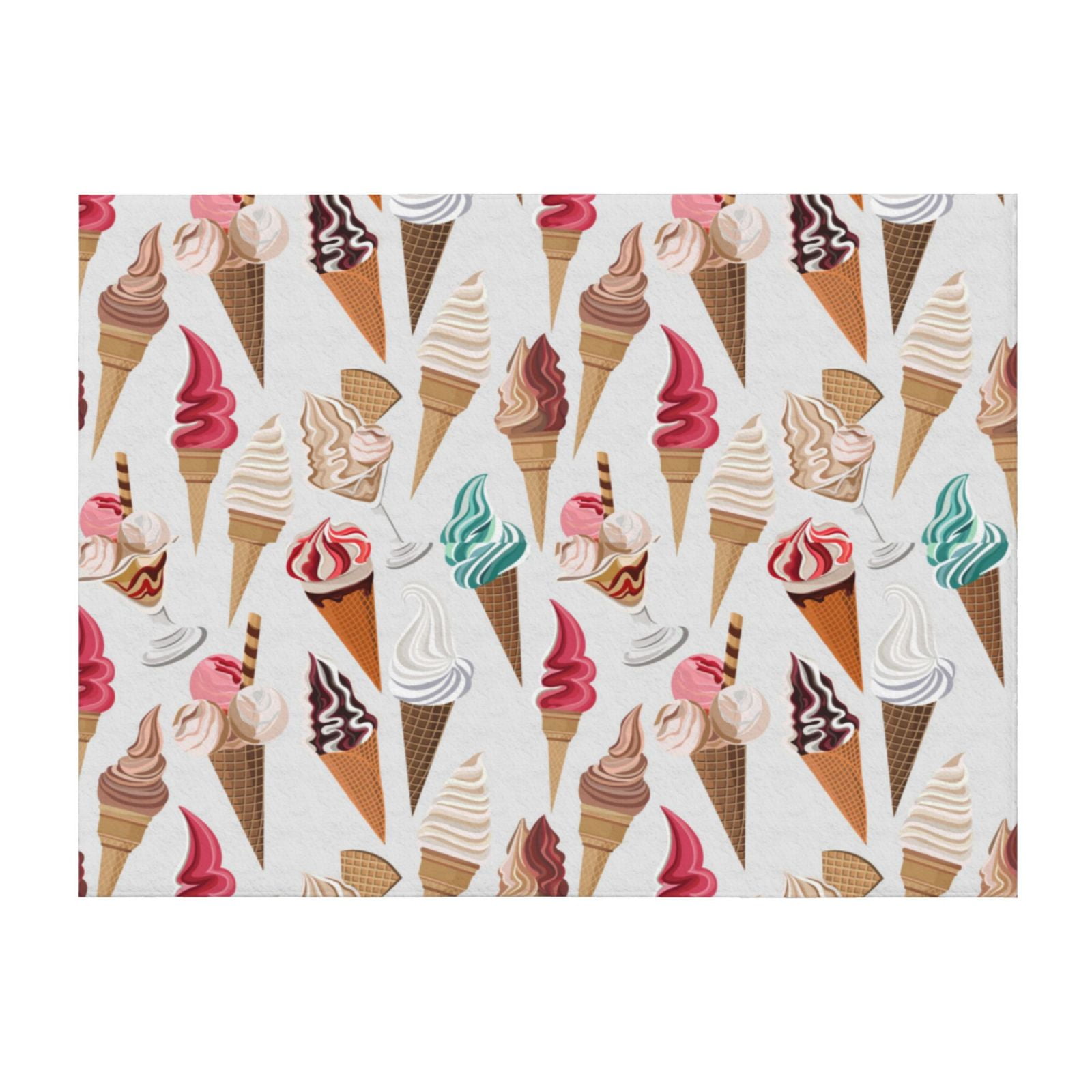 Throw Blanket for Couch - Cartoon Ice Cream Print Super Soft ...