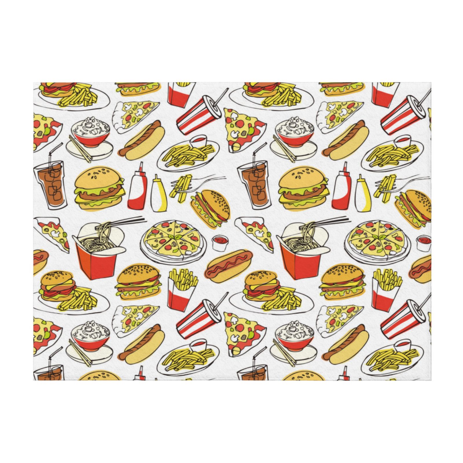 Throw Blanket for Couch - Cute Food Pizza Fries Super Soft Lightweight ...