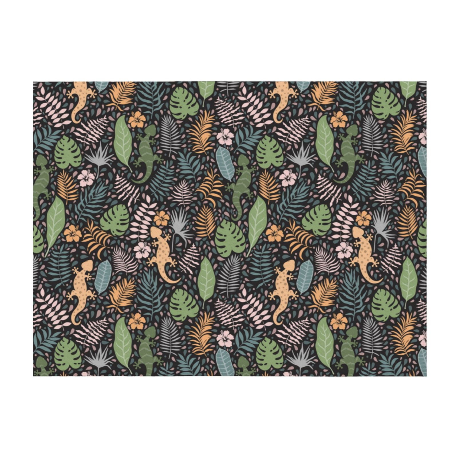 Throw Blanket for Couch Cute Lizard Gecko Tropical Plant Super Soft ...