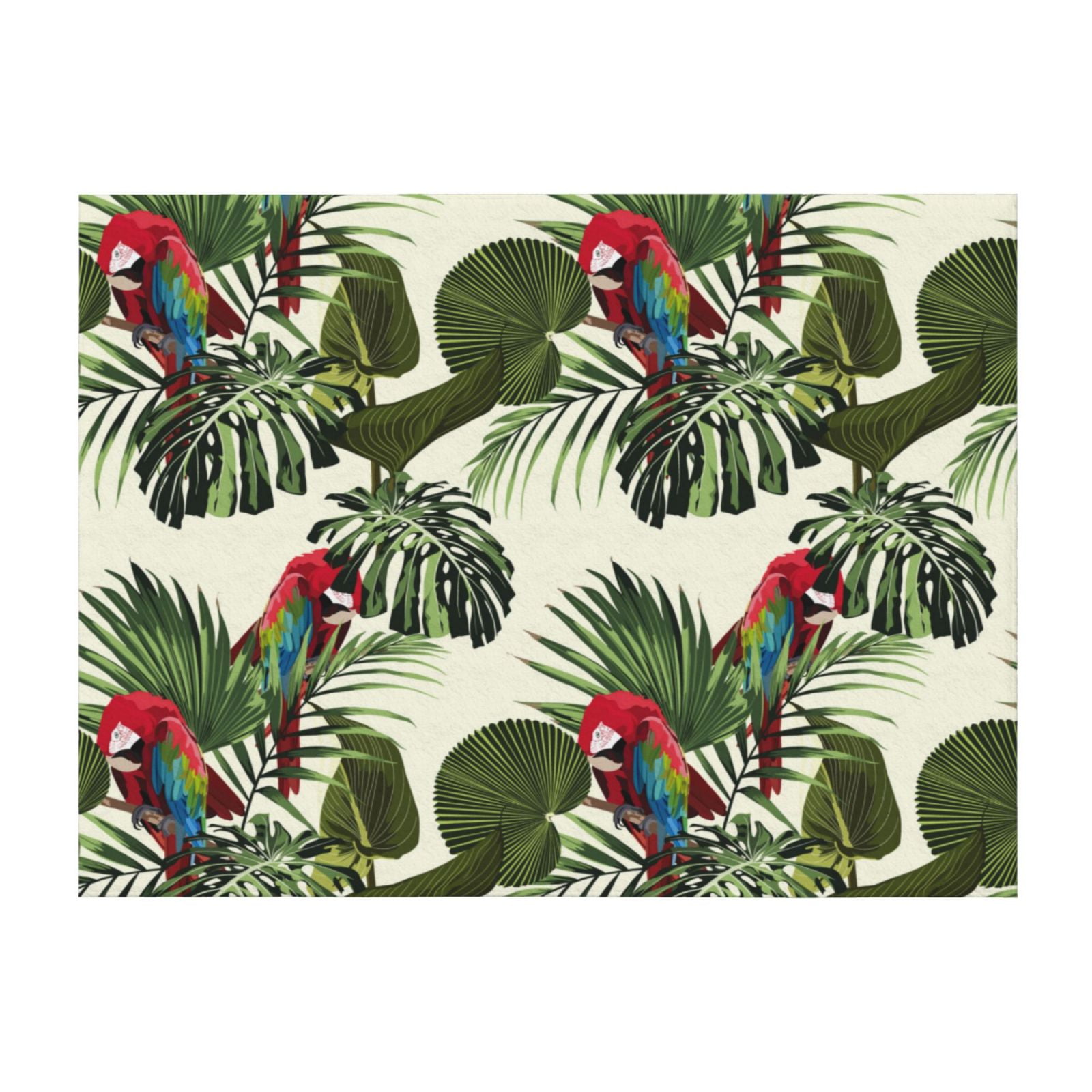Throw Blanket for Couch, Cute Parrot Palm Leaves Monstera Super Soft ...