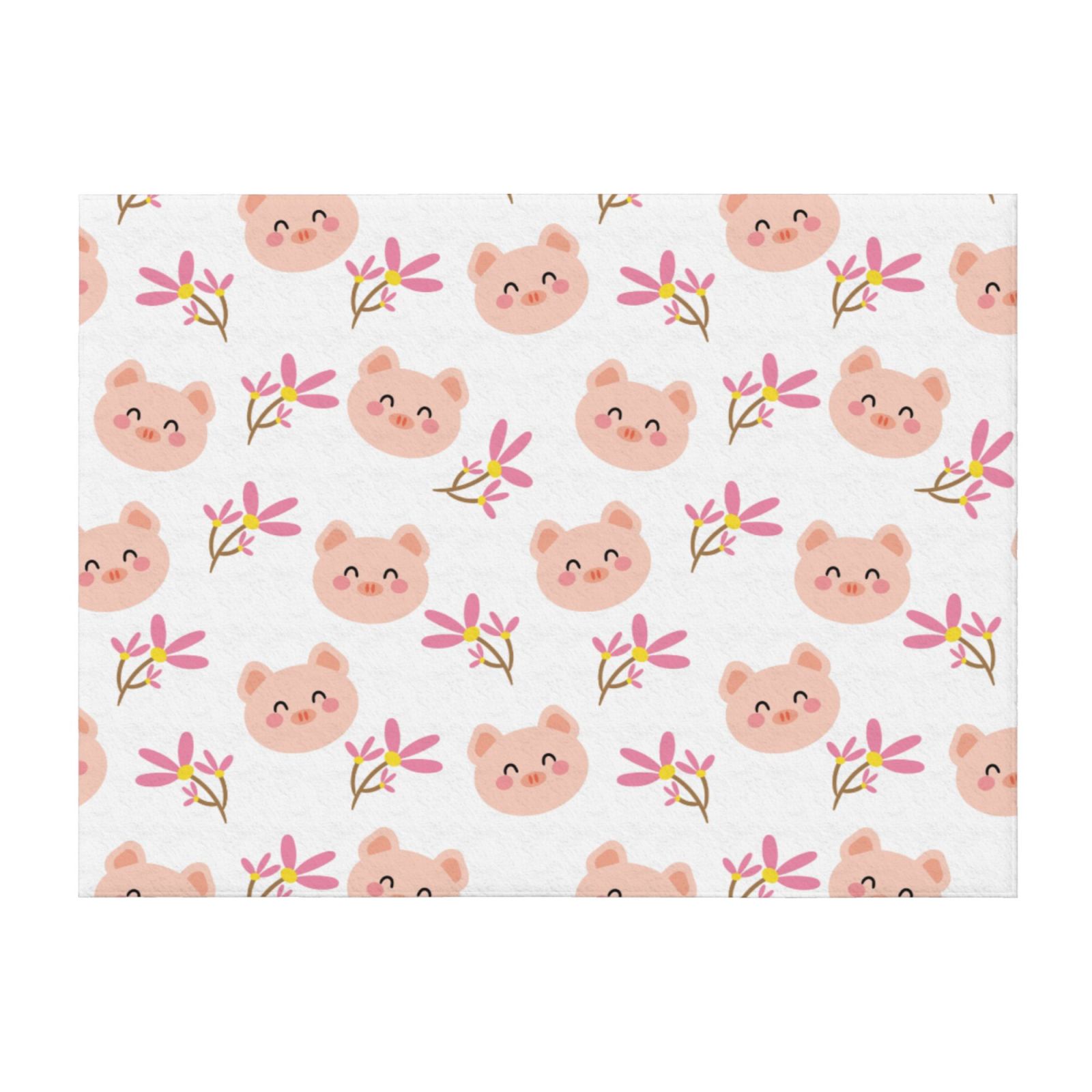 Throw Blanket for Couch, Cute Pig Face and Plants Super Soft Fuzzy ...