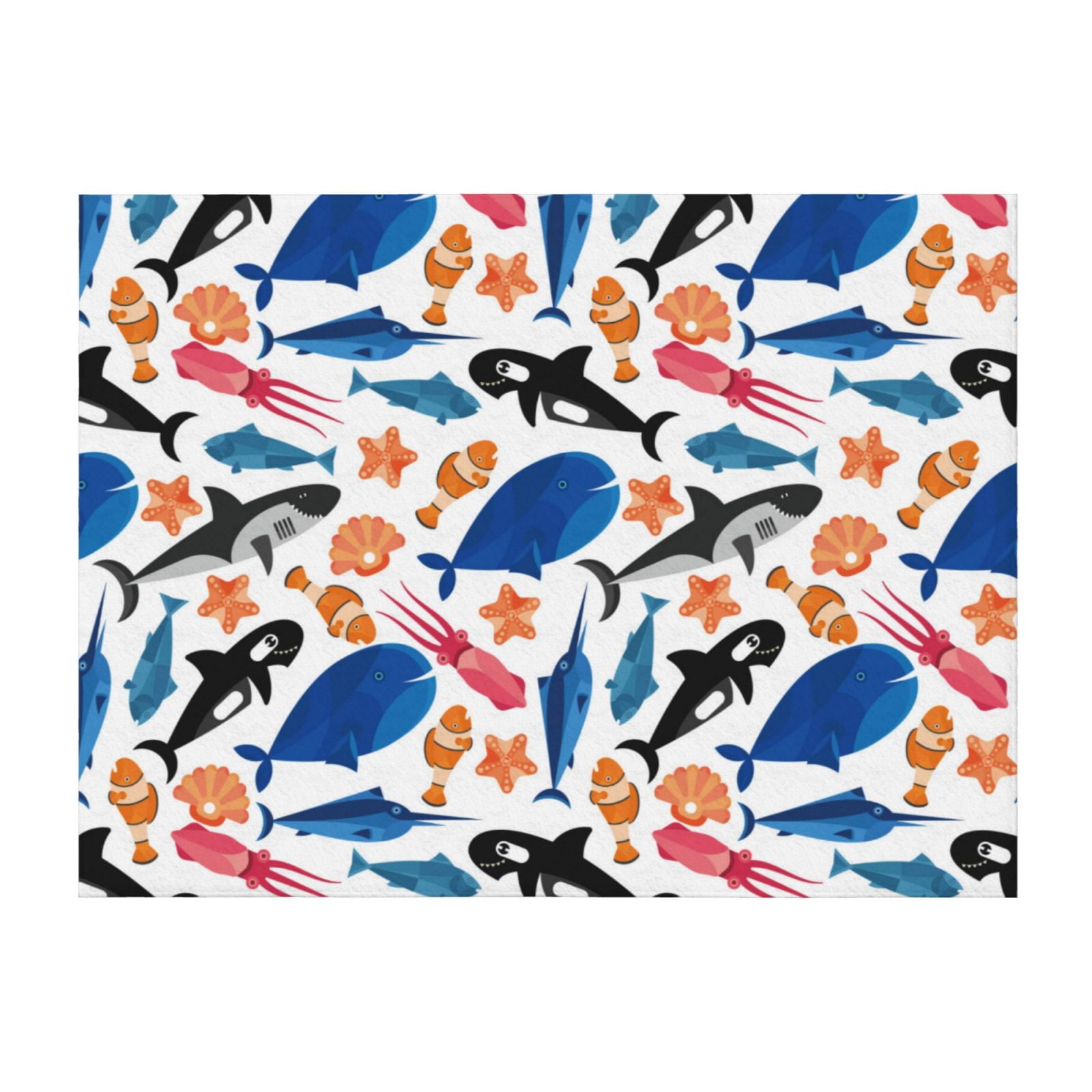 Throw Blanket for Couch Cute sea animals Super Soft Fuzzy Comfy Warm ...