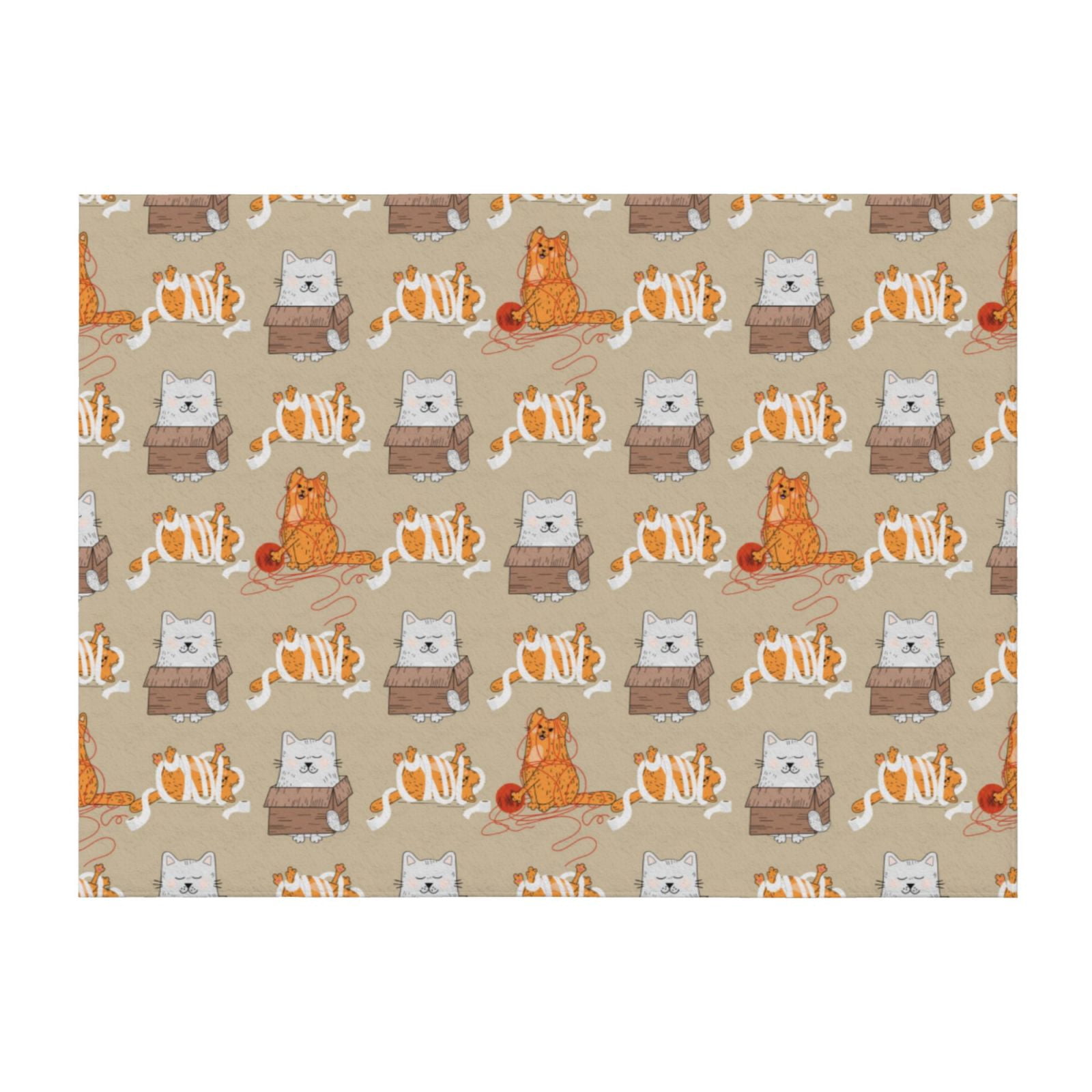 Throw Blanket for Couch - Funny Cartoon Carton Cat Super Soft Fuzzy ...