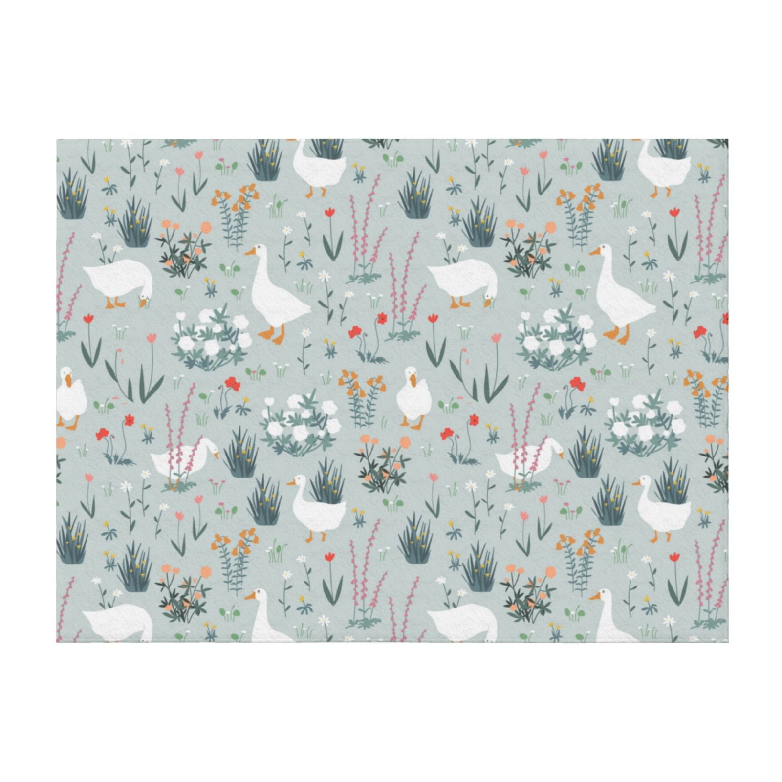 Throw Blanket for Couch, Goose and Doodle Flowers Super Soft Fuzzy ...