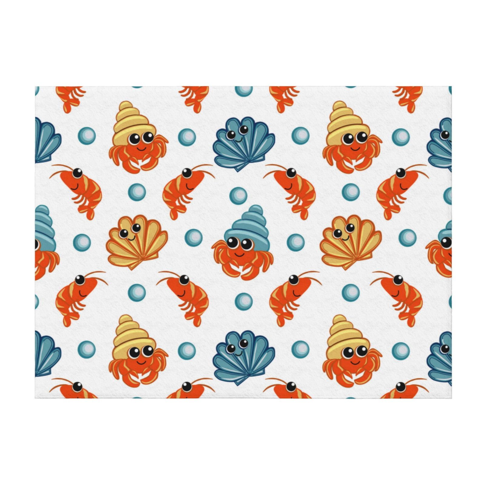 Throw Blanket for Couch - Hermit Crab Shrimp Scallop Super Soft ...