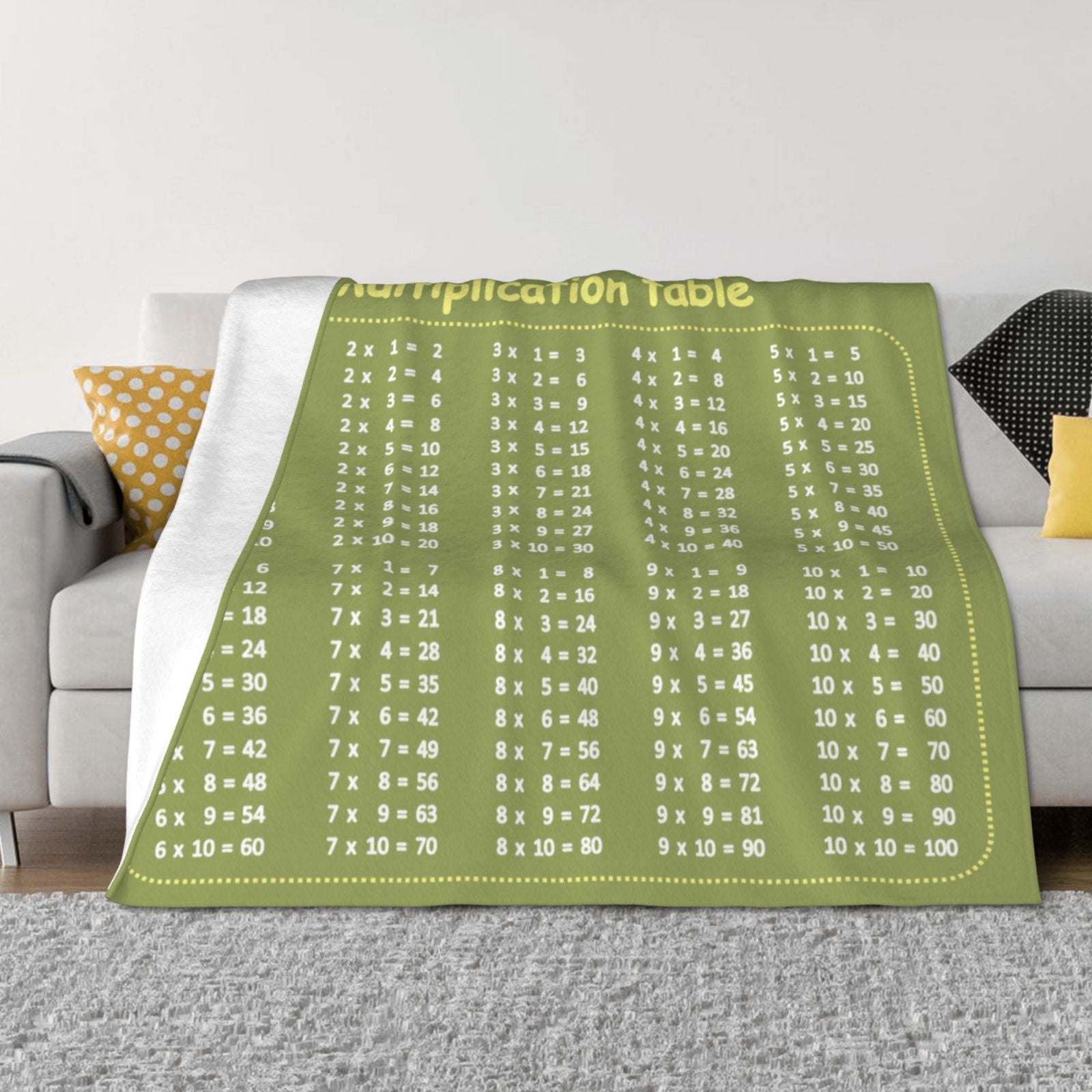 Throw Blanket for Couch - Multiplication Table1 Super Soft Lightweight ...