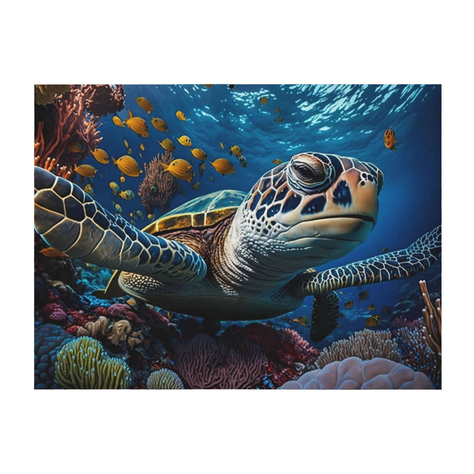 Throw Blanket for Couch - Ocean Coral Turtle Super Soft Lightweight ...