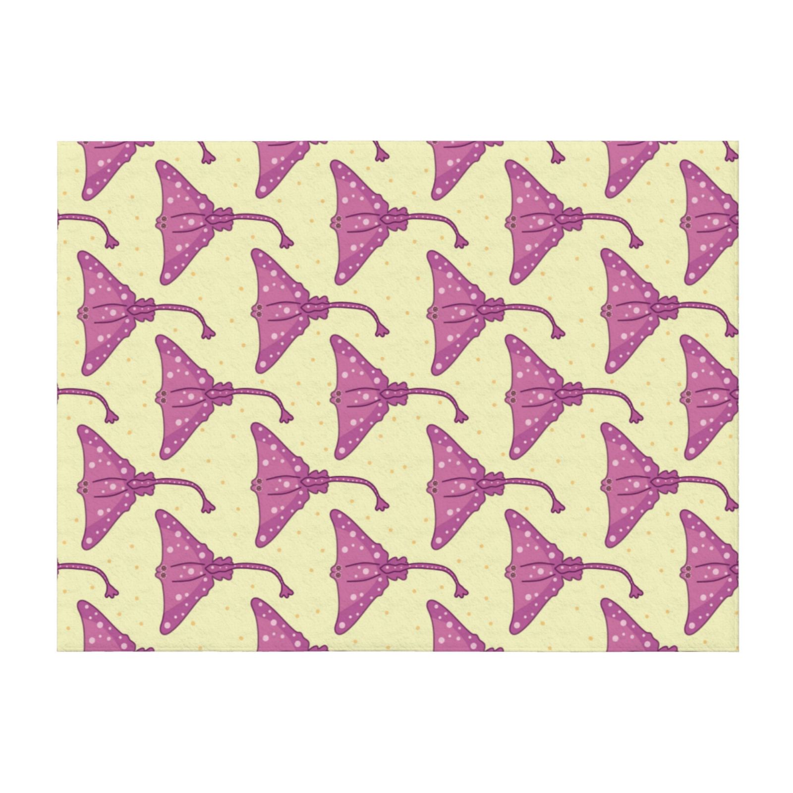 Throw Blanket for Couch - Pink Stingray fish yellow Super Soft ...