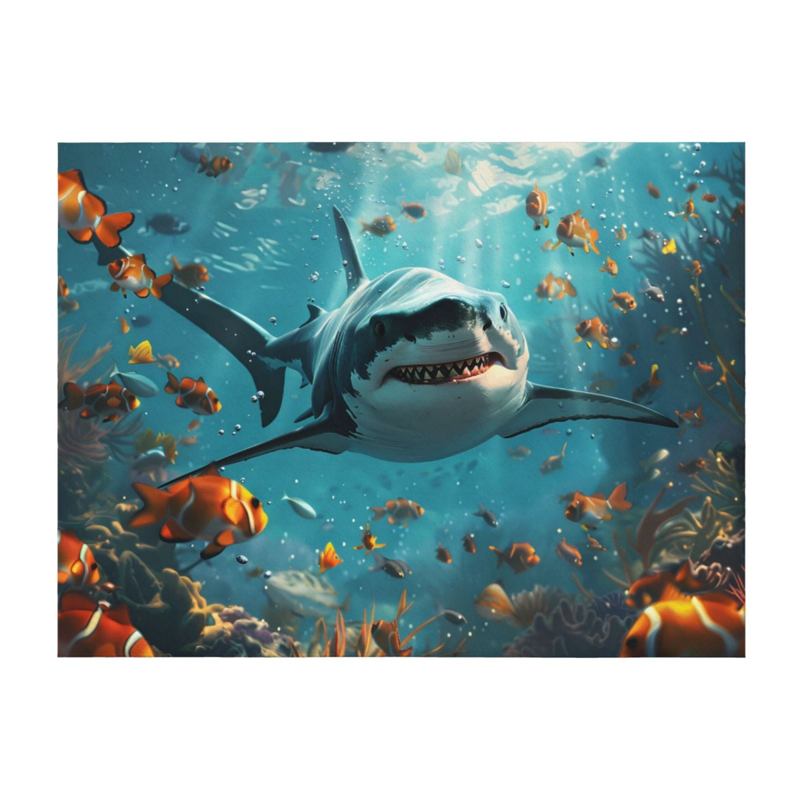 Throw Blanket for Couch - Realistic Ocean Shark Super Soft Lightweight ...