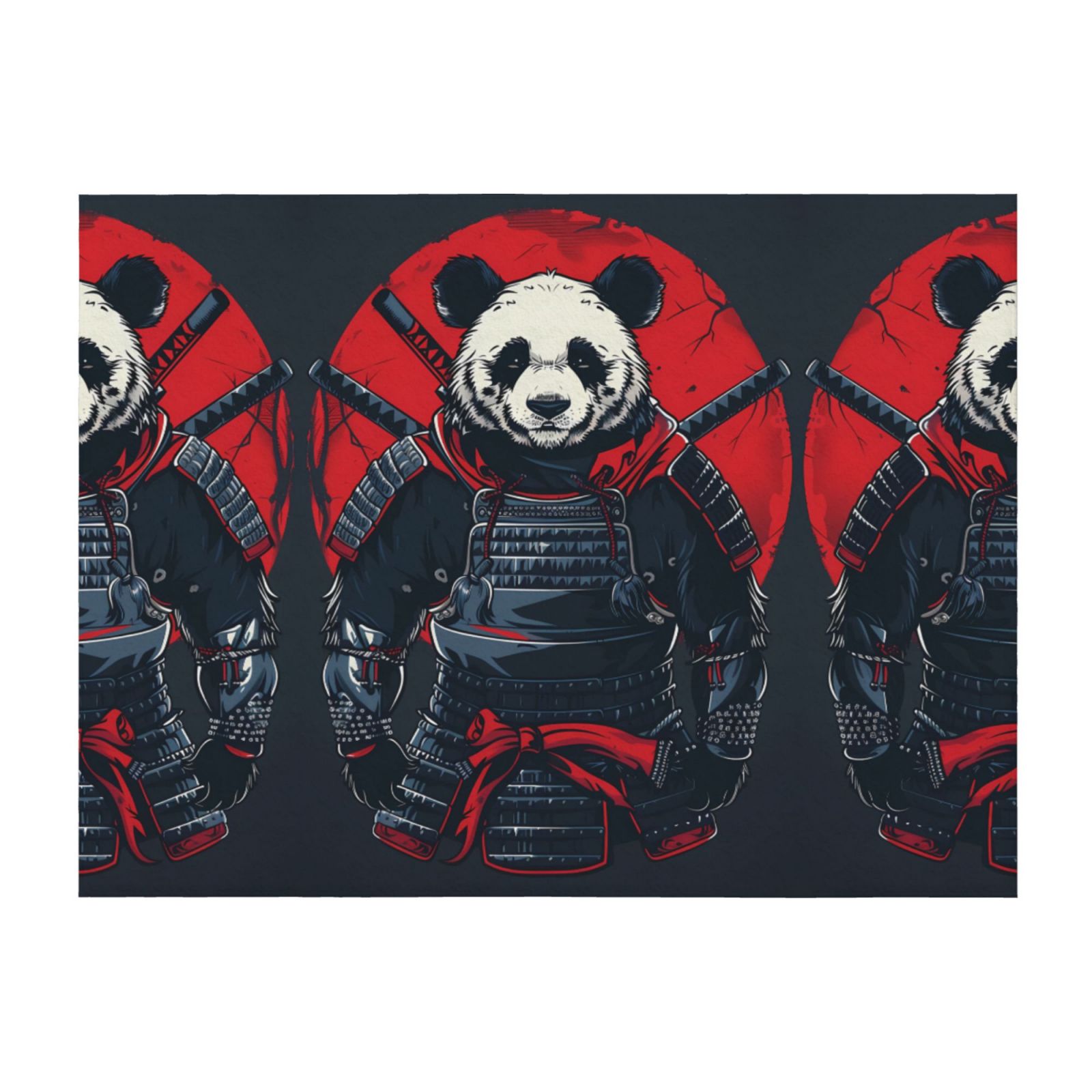 Throw Blanket for Couch - Red Black Eastern Panda Warrior Super Soft ...