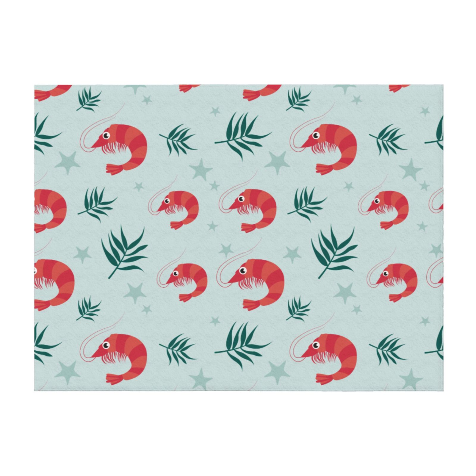 Throw Blanket for Couch, Red Shrimp Green Grass Super Soft Fuzzy Comfy ...