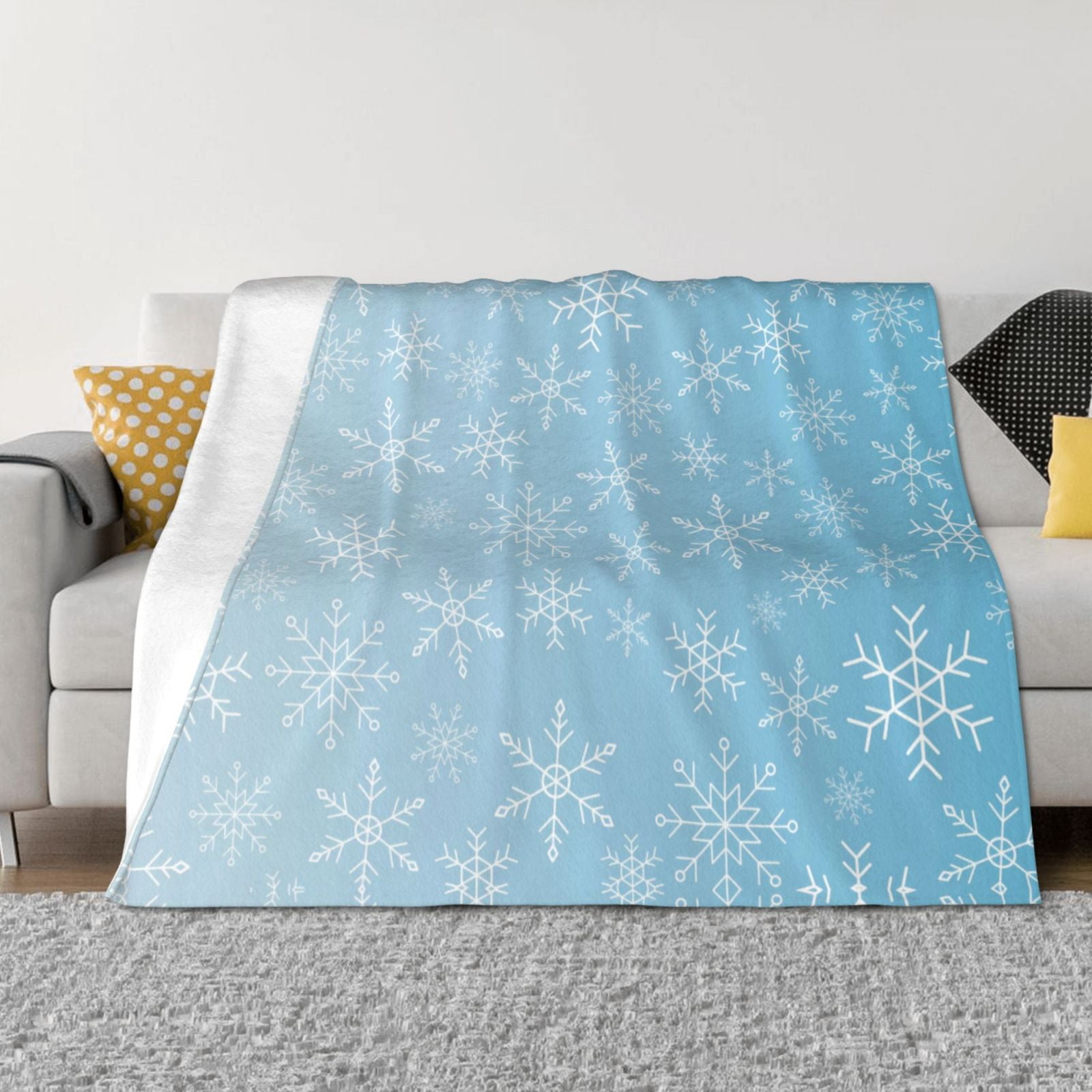 Throw Blanket for Couch - Snowflake Snowing Super Soft Fuzzy Comfy ...