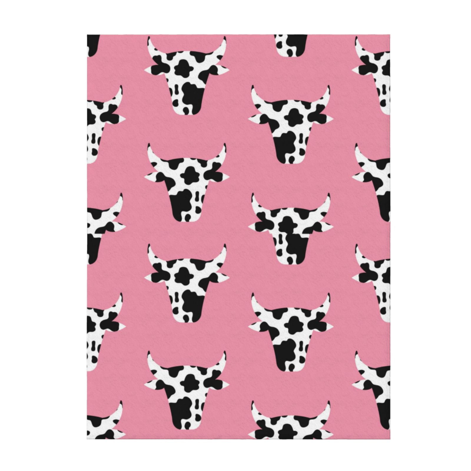 Throw Blanket for Couch Sofa and Bed, Artistic Cartoon Cow Print Head ...