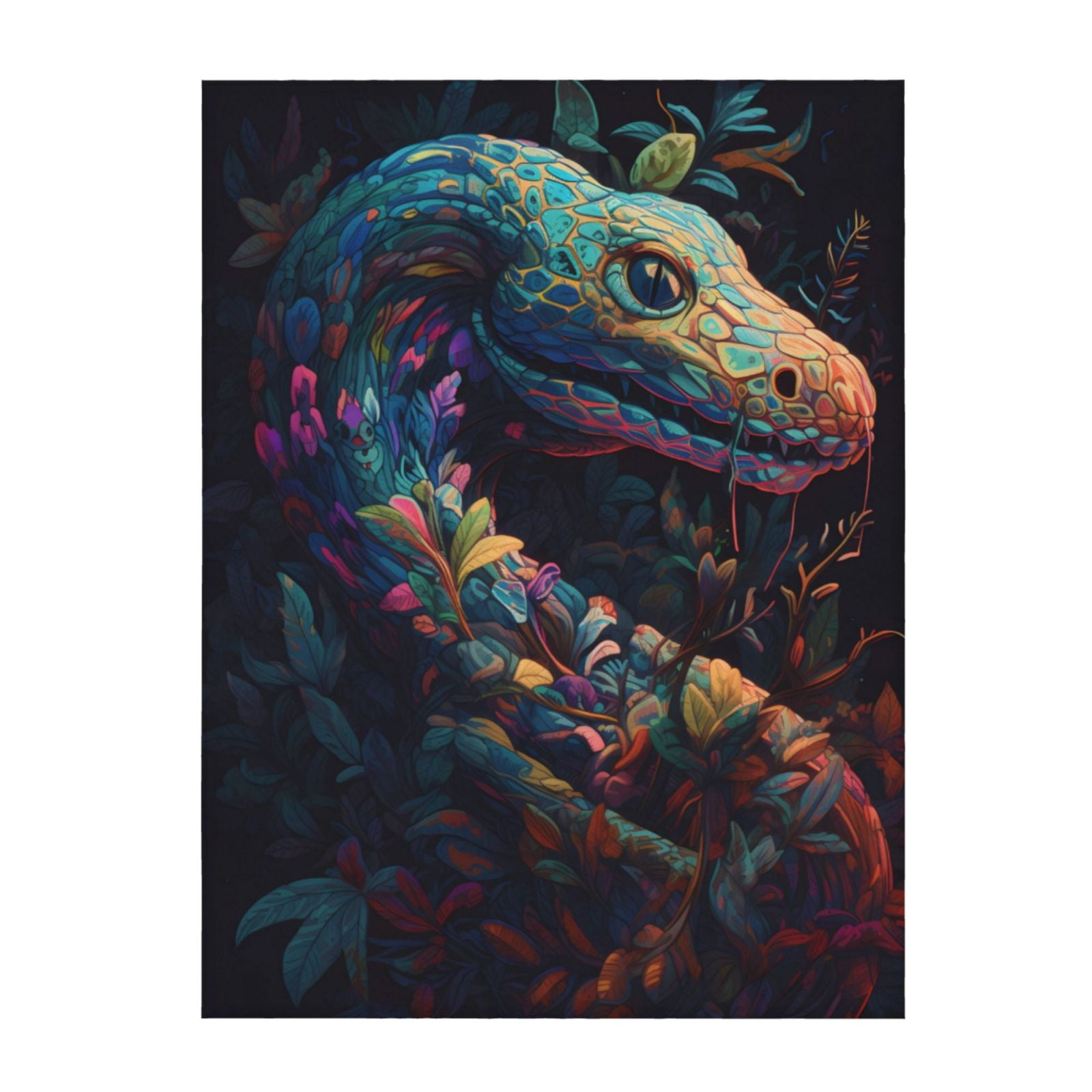 Throw Blanket for Couch Sofa and Bed - Colorful Patterned Snake Super ...