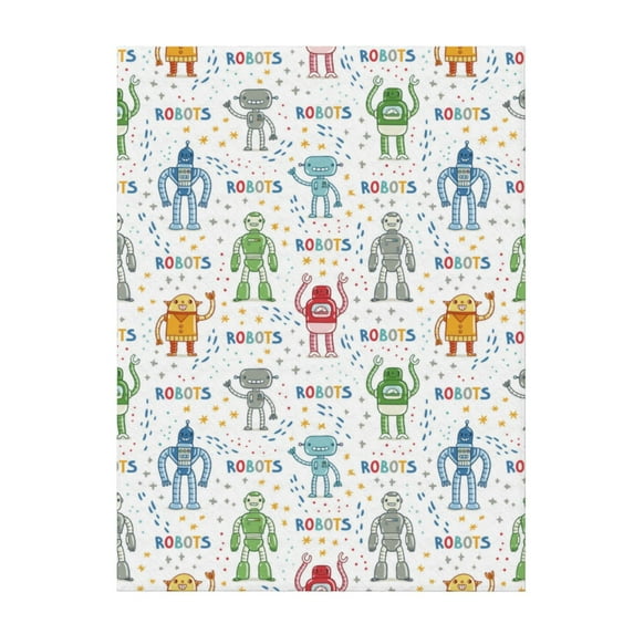 Throw Blanket for Couch Sofa and Bed - Colorful robot Super Soft Cozy ...