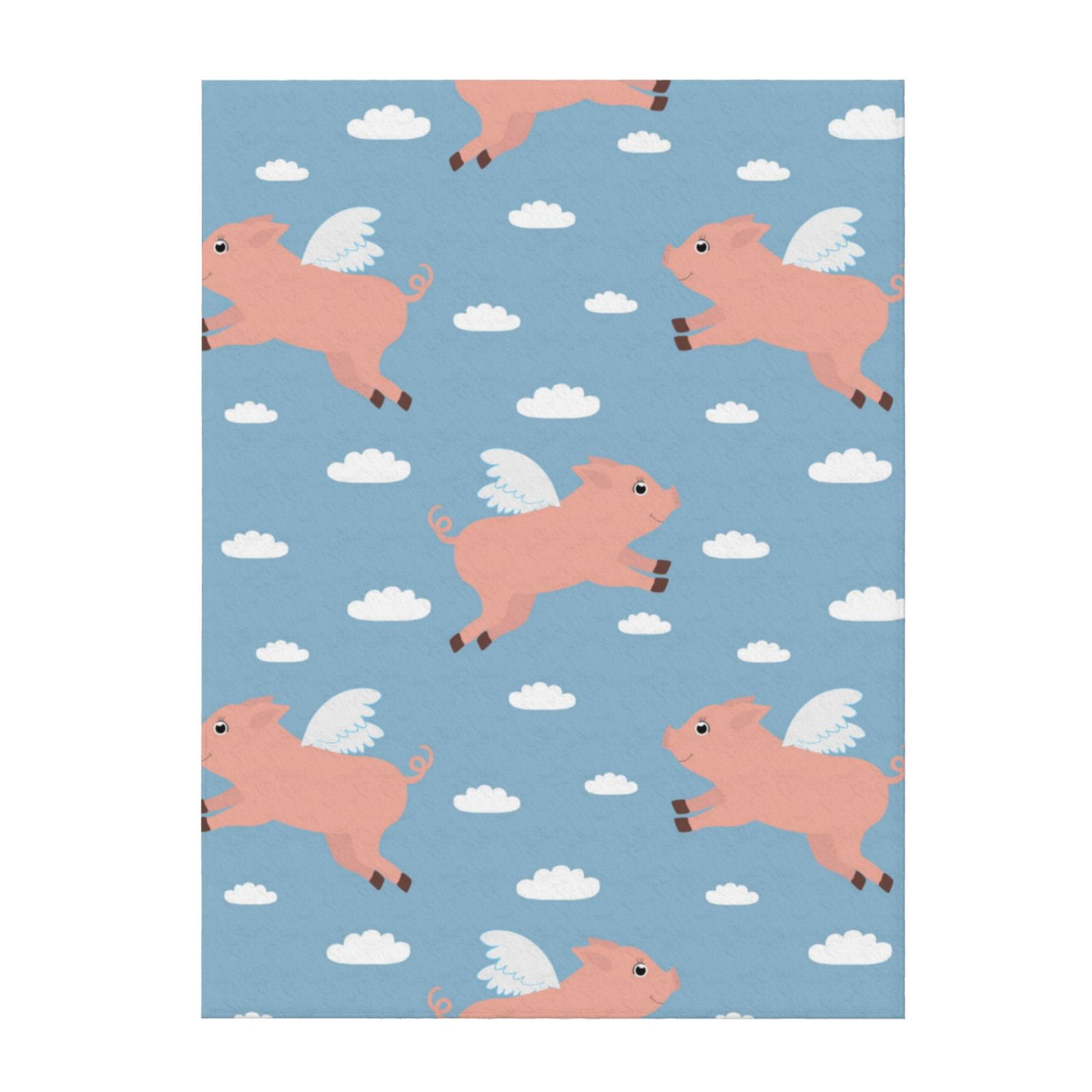 Throw Blanket for Couch Sofa and Bed, Cute Pig With Wings Super Soft ...
