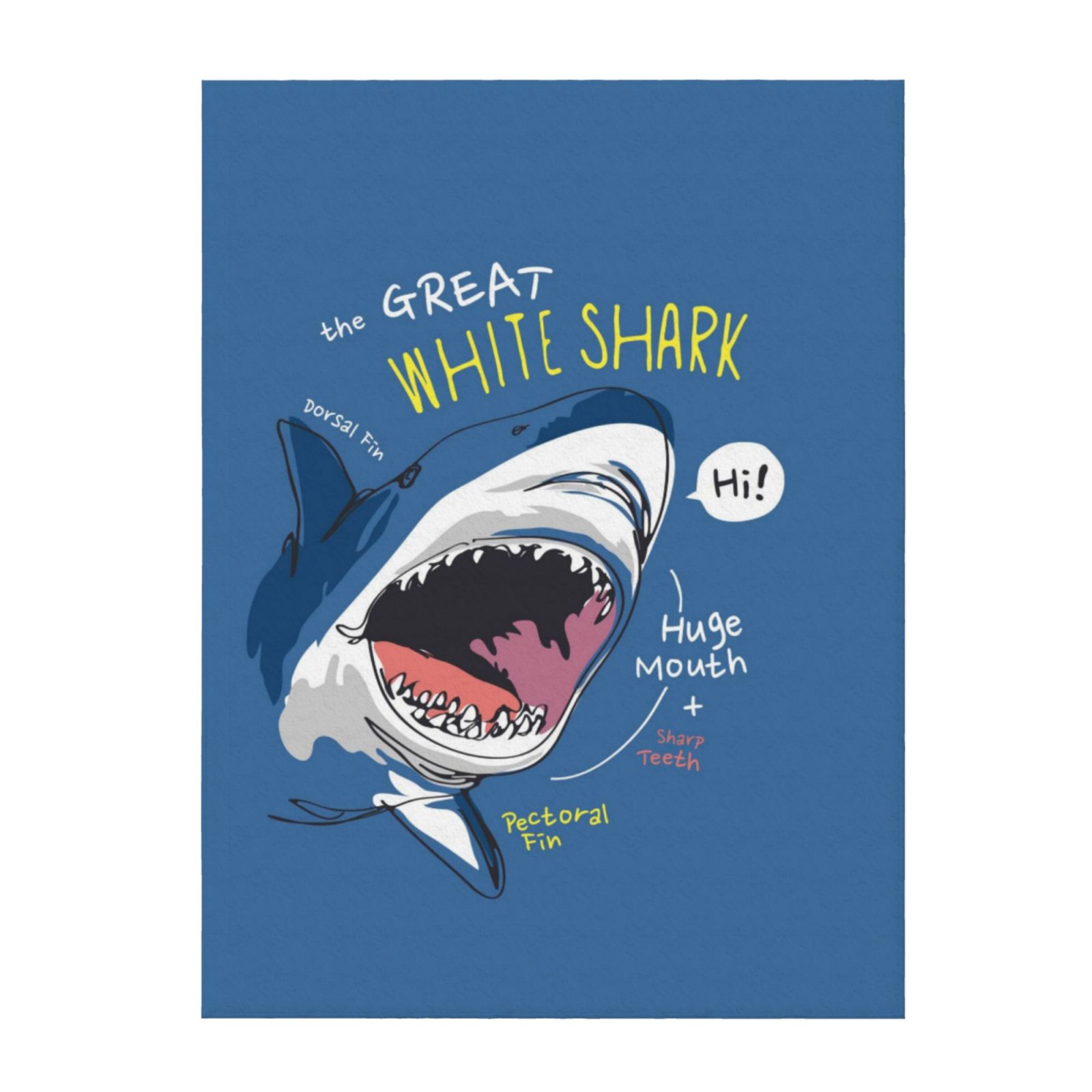 Throw Blanket for Couch Sofa and Bed - Great White Shark Super Soft ...