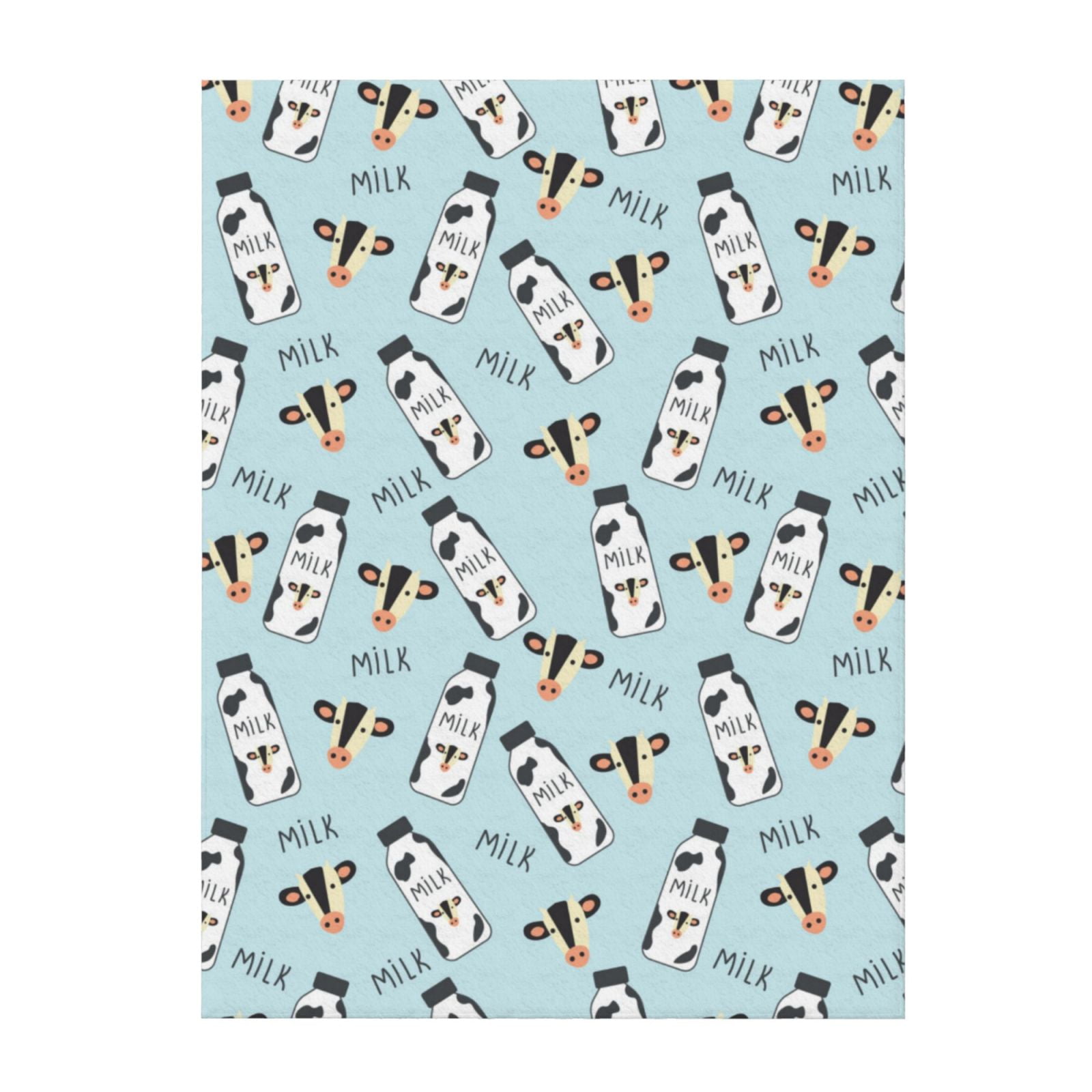 Throw Blanket for Couch Sofa Bed Milk Bottles And Cow Head Soft Cozy ...