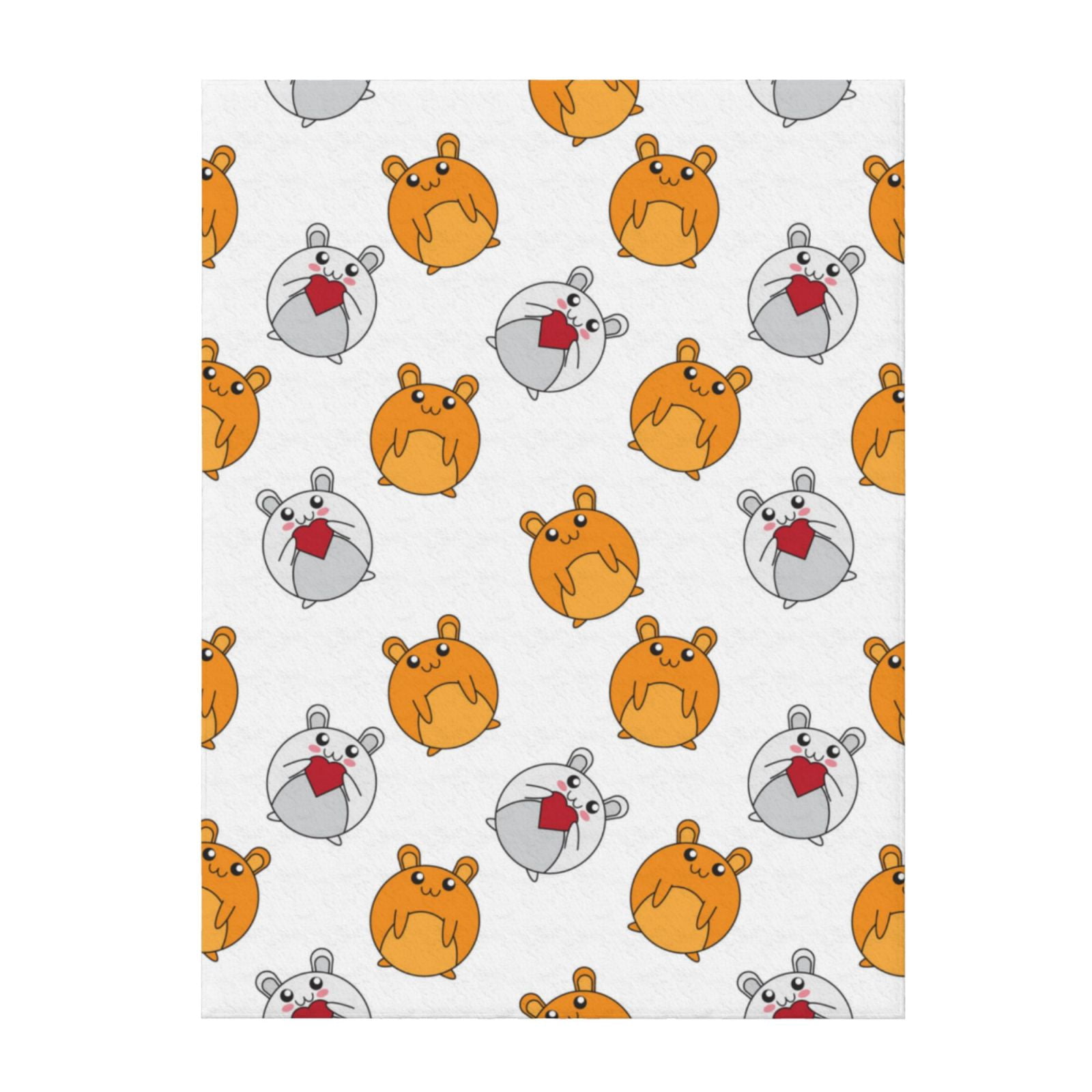 Throw Blanket for Couch Sofa Bed Q Version Of Cute Hamster Love Soft ...