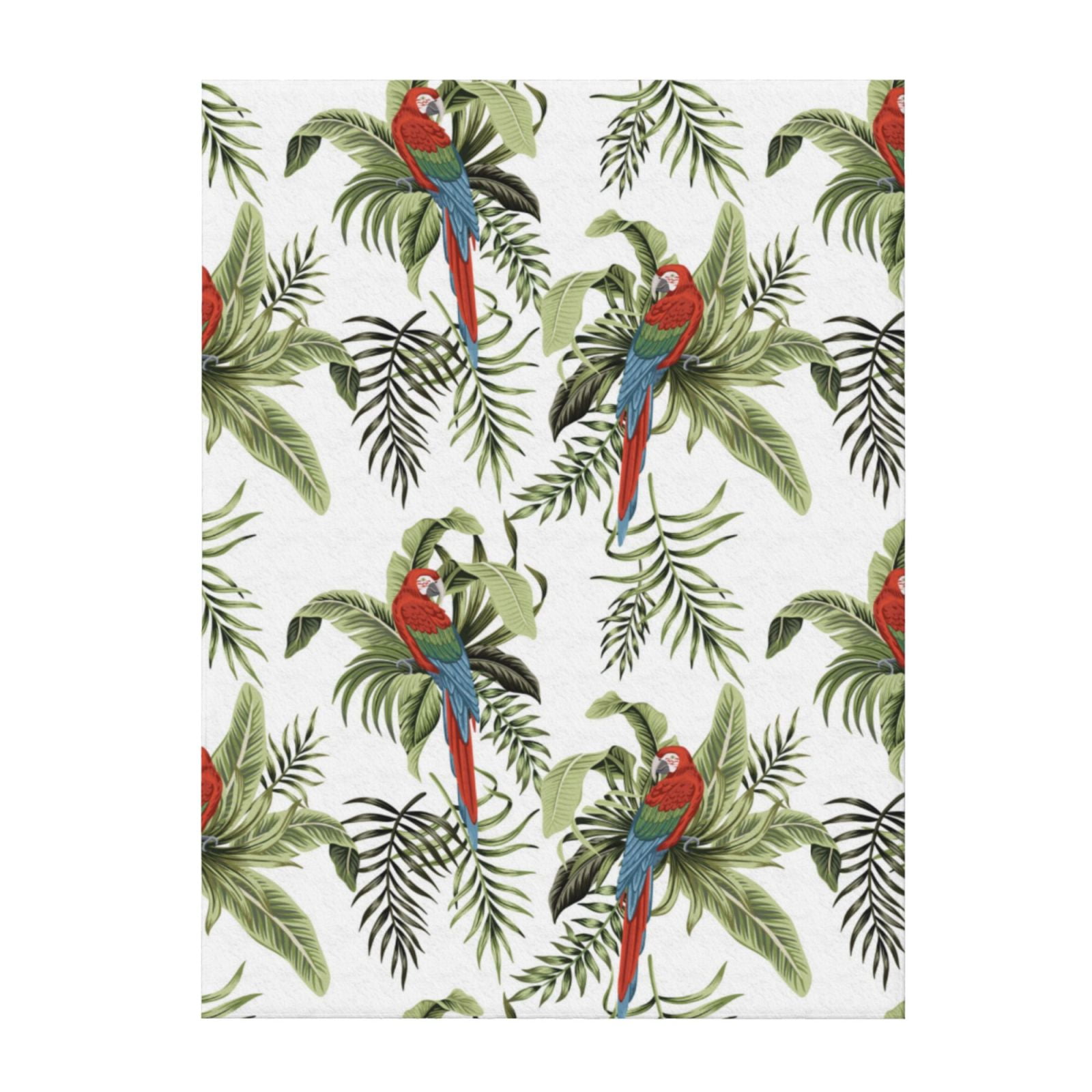 Throw Blanket for Couch Sofa Bed Red Gold Cute Macaw Parrot Plant Soft ...