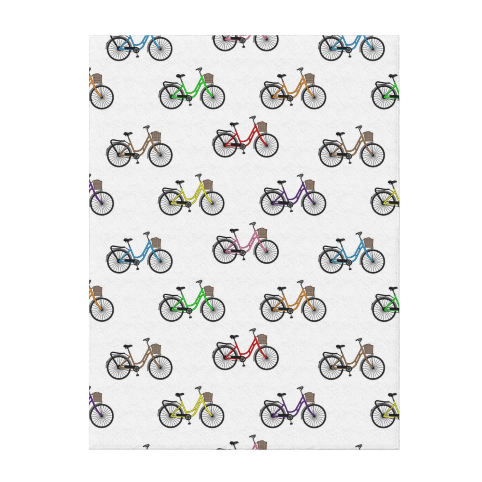 Throw Blanket for Couch Sofa and Bed - colorful bicycle Pattern Super Soft Cozy Funny Plush ...