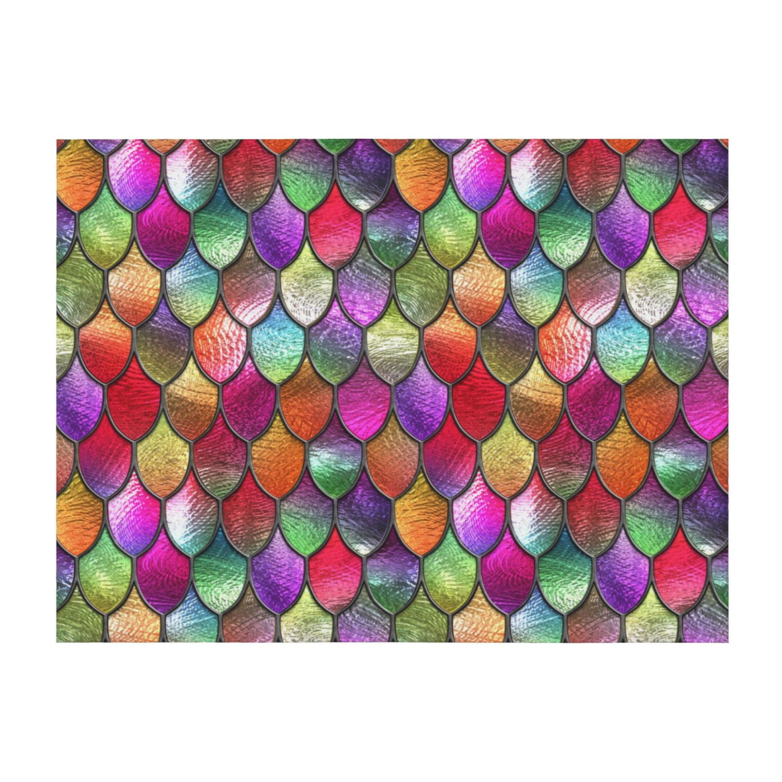 Throw Blanket for Couch Stained glass Rainbow fish scales Super Soft ...