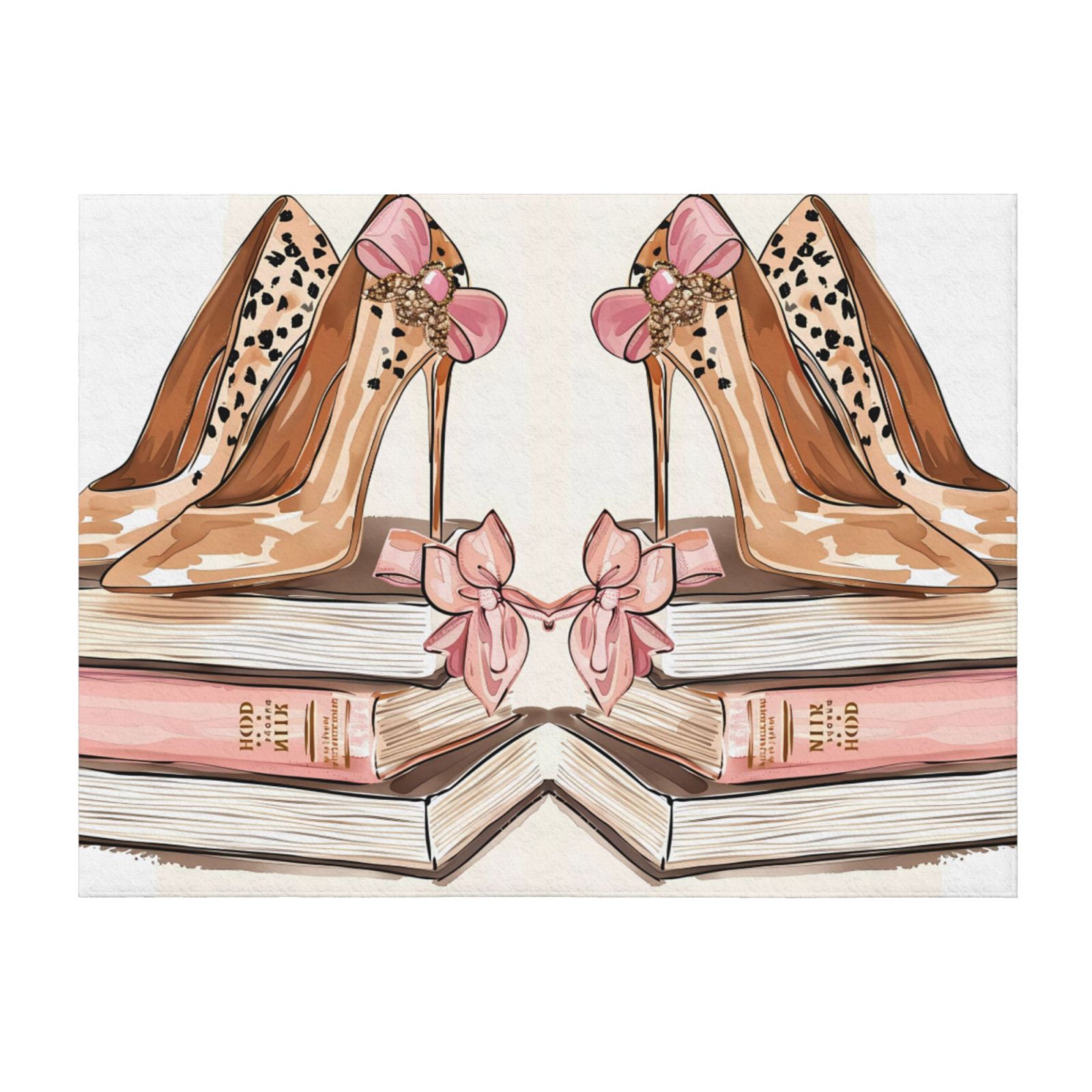 Throw Blanket for Couch - Stylish High Heels On Books Super Soft ...