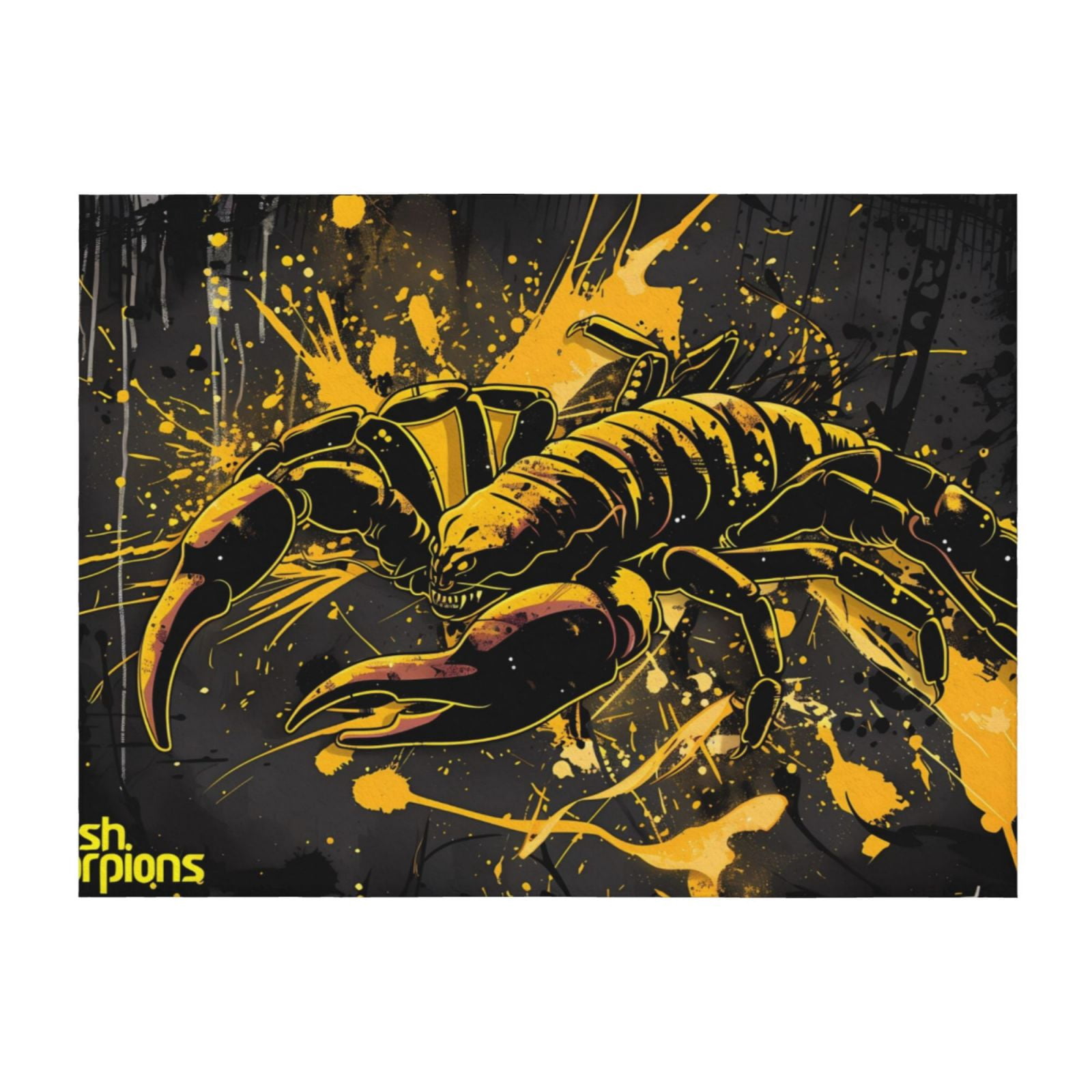 Throw Blanket for Couch - Urban Graffiti Scorpion Illustration Super ...