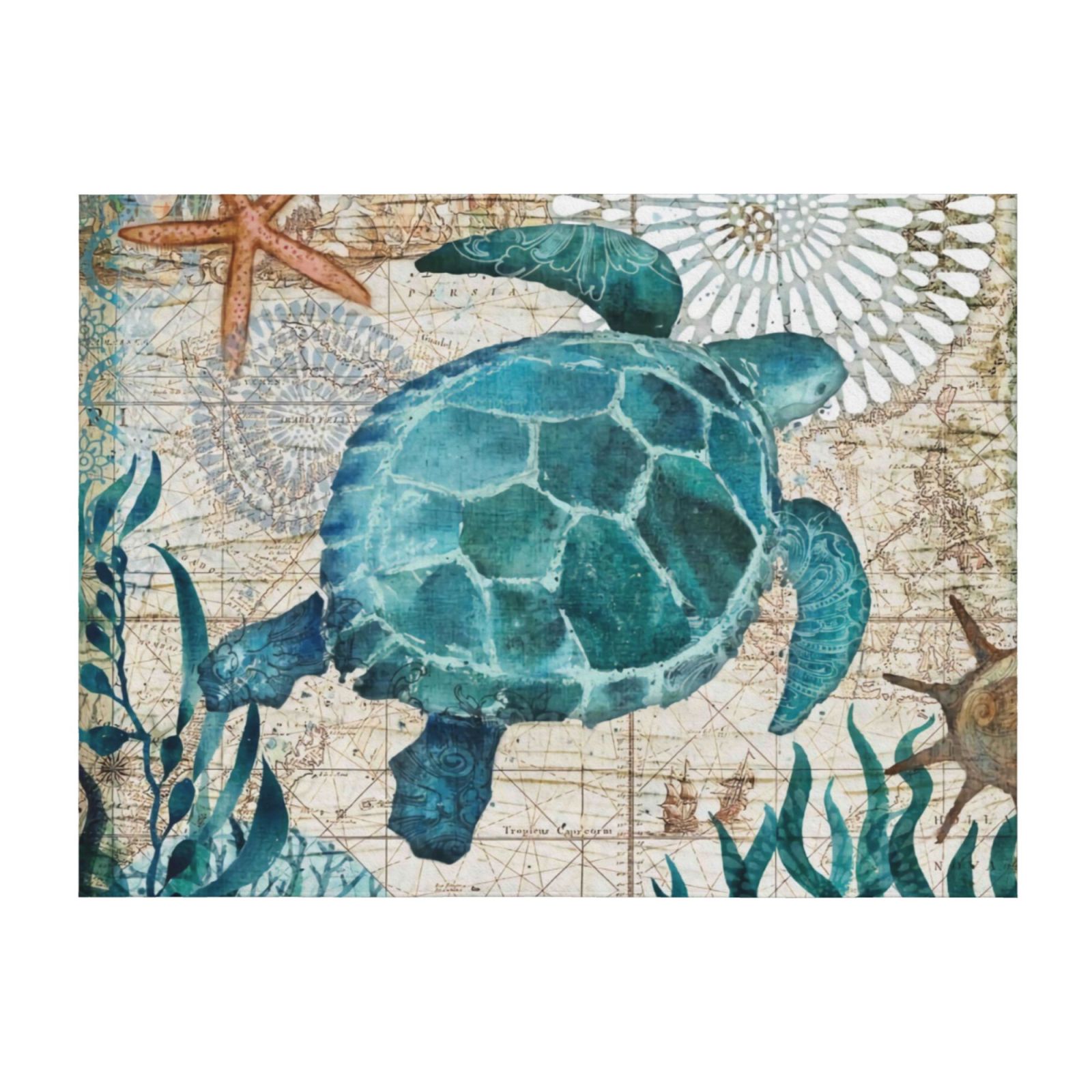 Throw Blanket for Couch, Watercolor Sea Turtle Super Soft Fuzzy Comfy ...
