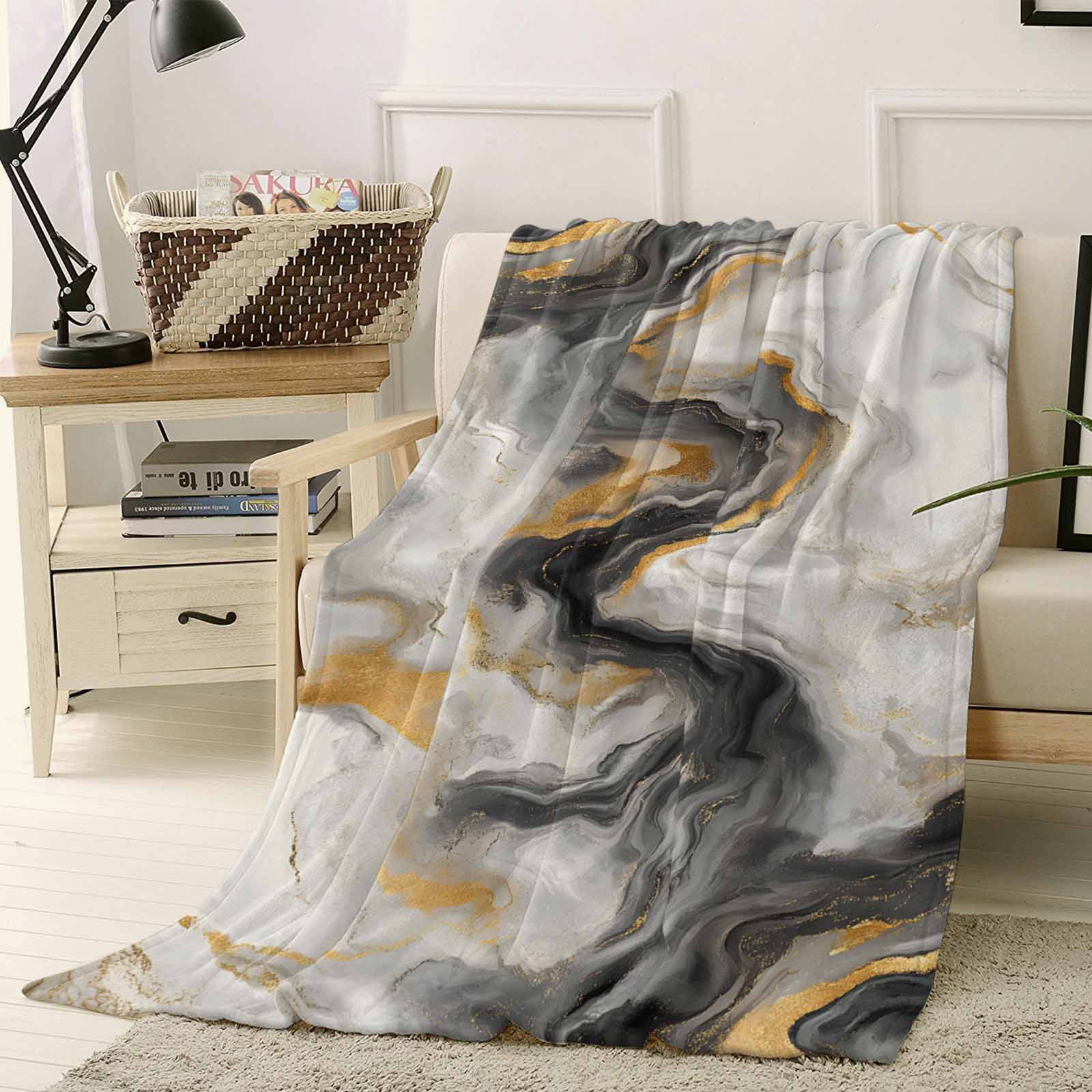 Throw Blanket Fleece Throw Blanket 40x50in, Abstract Modern Marble ...