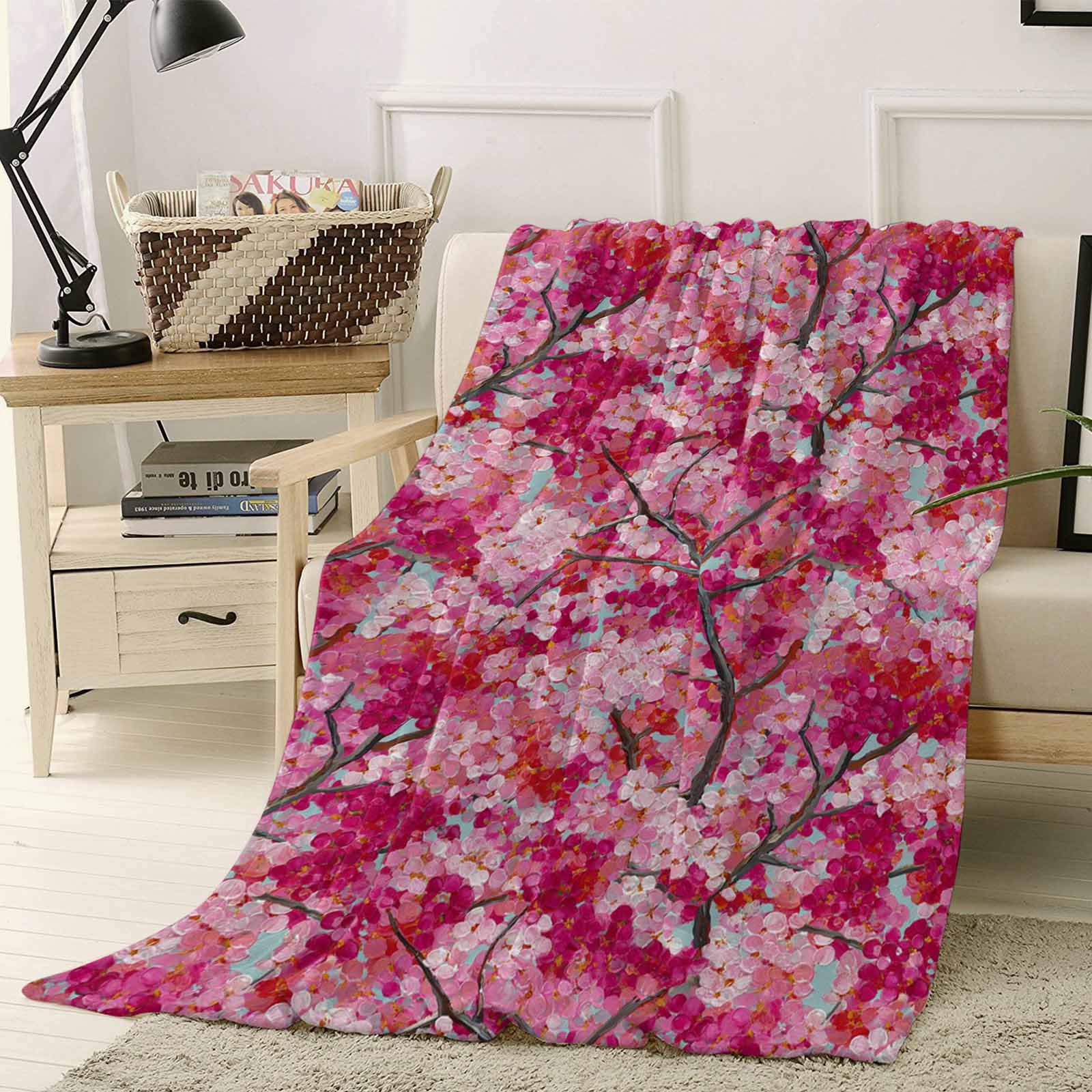 Throw Blanket Fleece Throw Blanket 40x50in, Gradient Pink Cherry ...