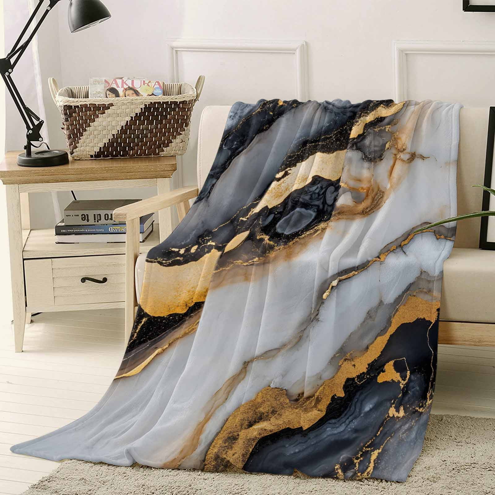 Throw Blanket Fleece Throw Blanket 40x50in, Modern Abstract Marble ...