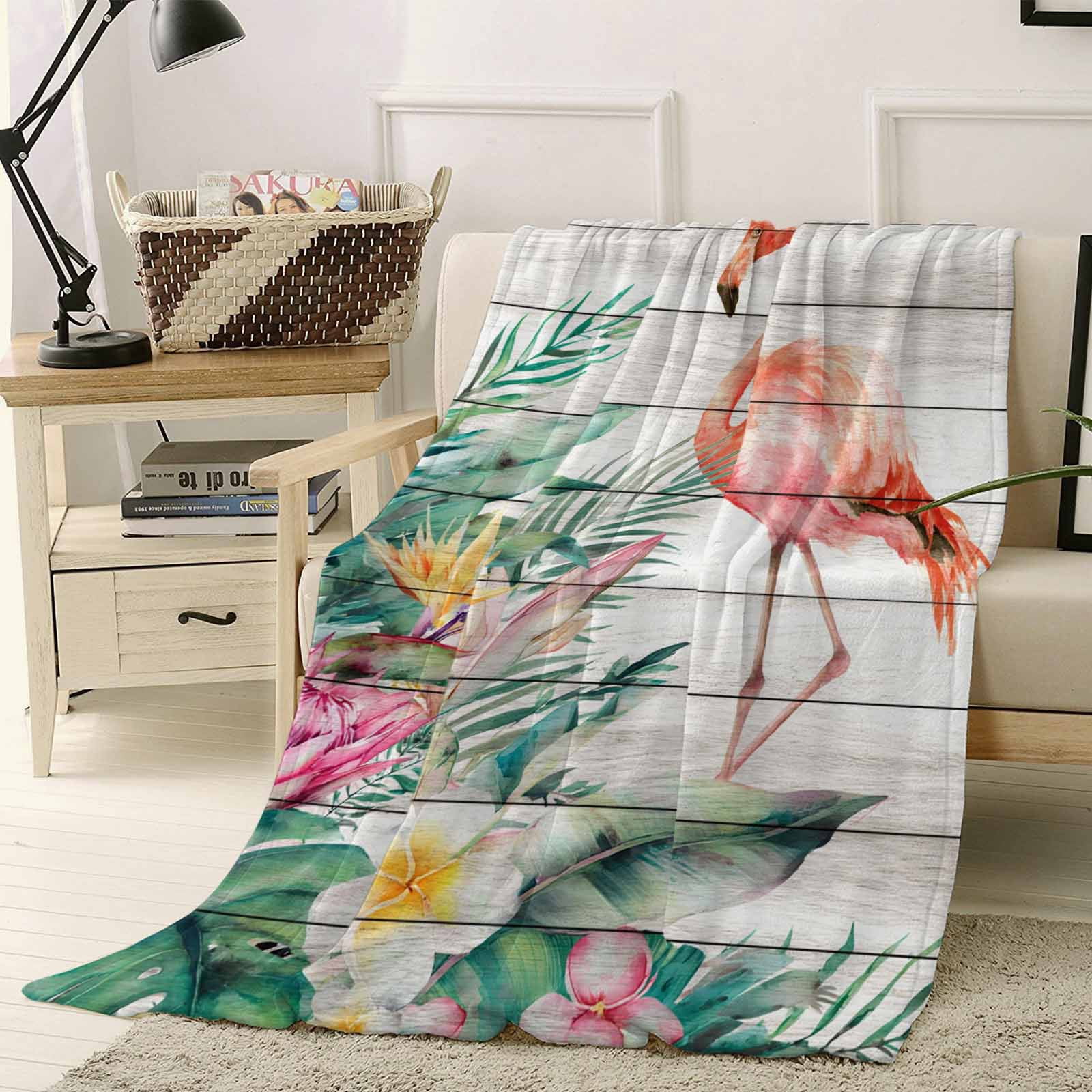Throw Blanket Fleece Throw Blanket 40x50in, Watercolor Flamingo Bird ...